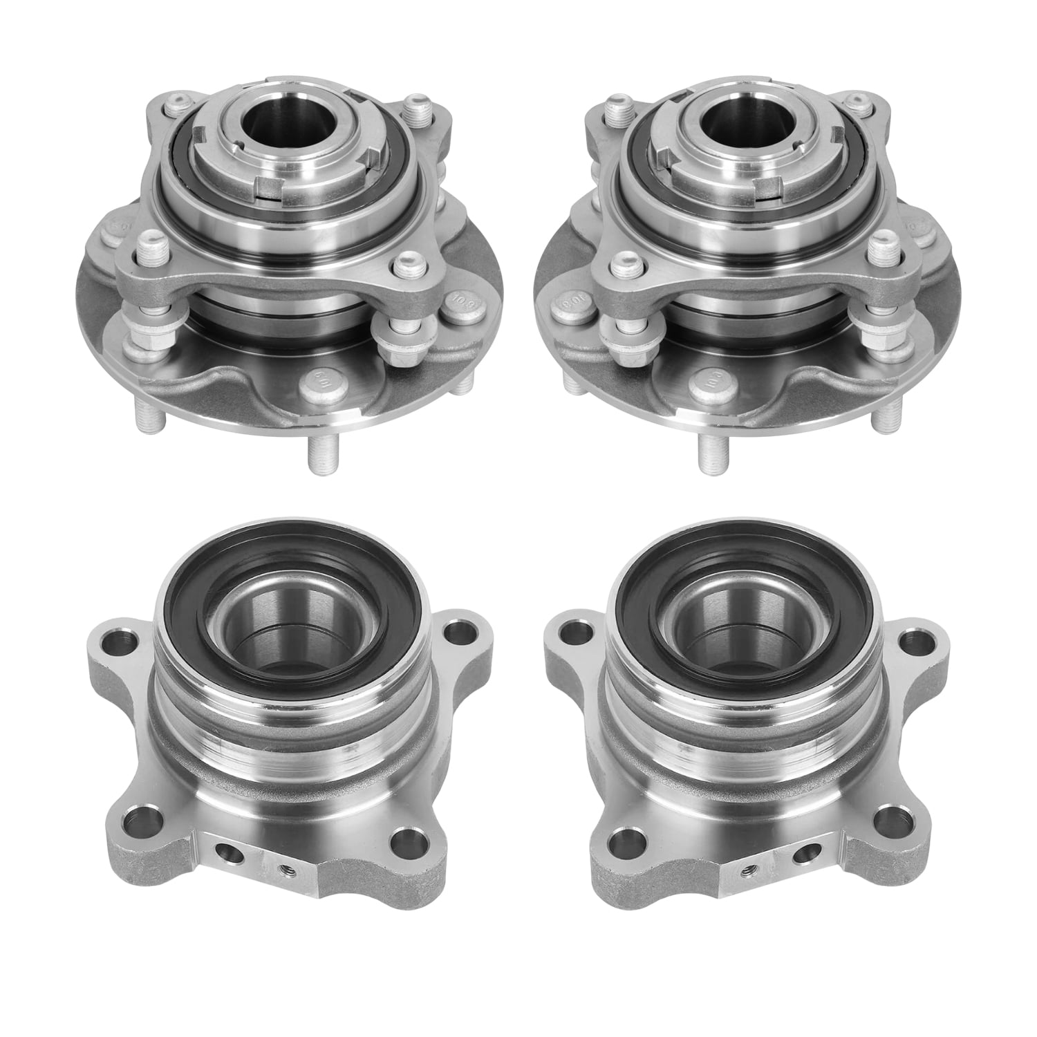 AutoShack Front & Rear Wheel Hub Bearing Assemblies without ABS ...