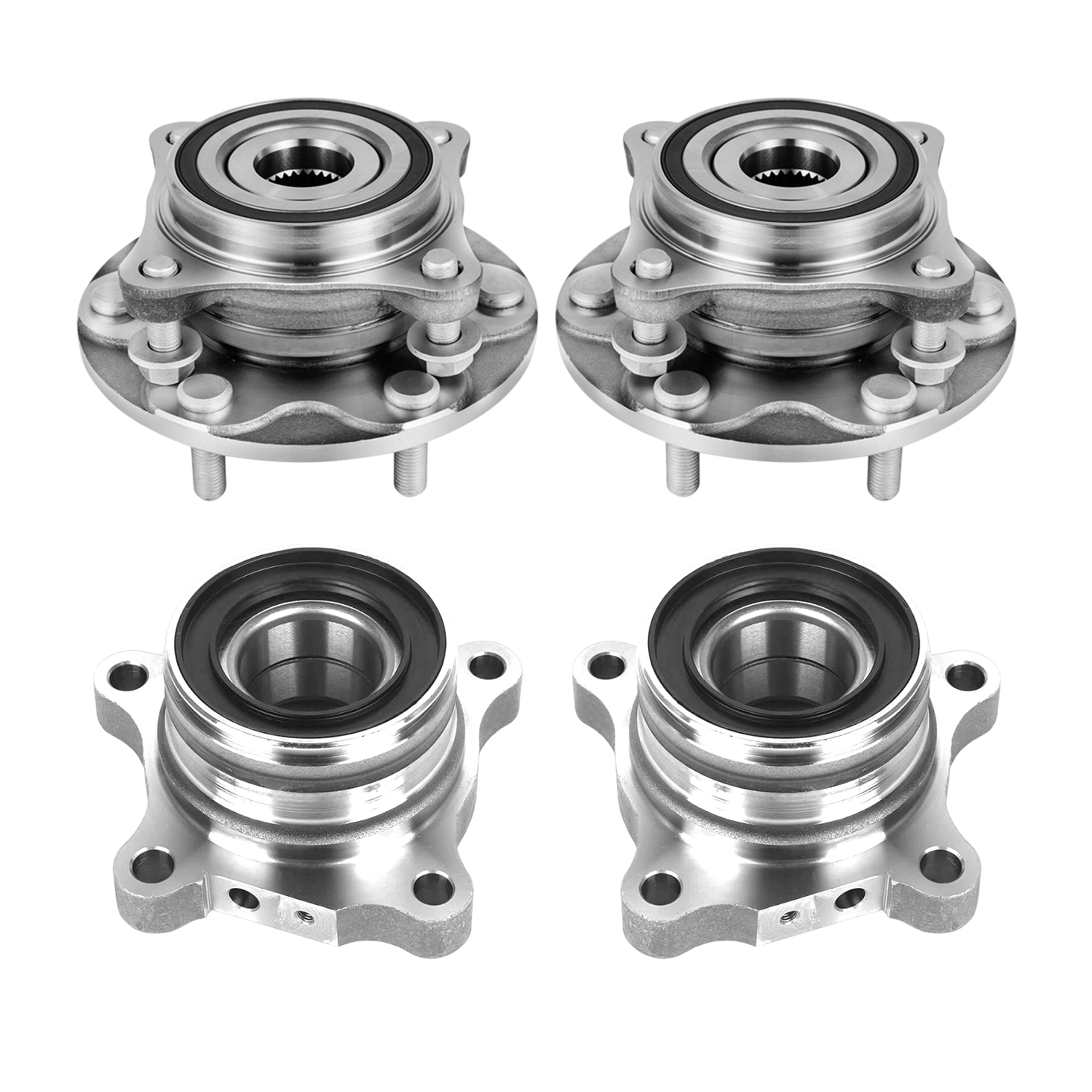 AutoShack Front & Rear Wheel Hub Bearing Assemblies with ABS ...