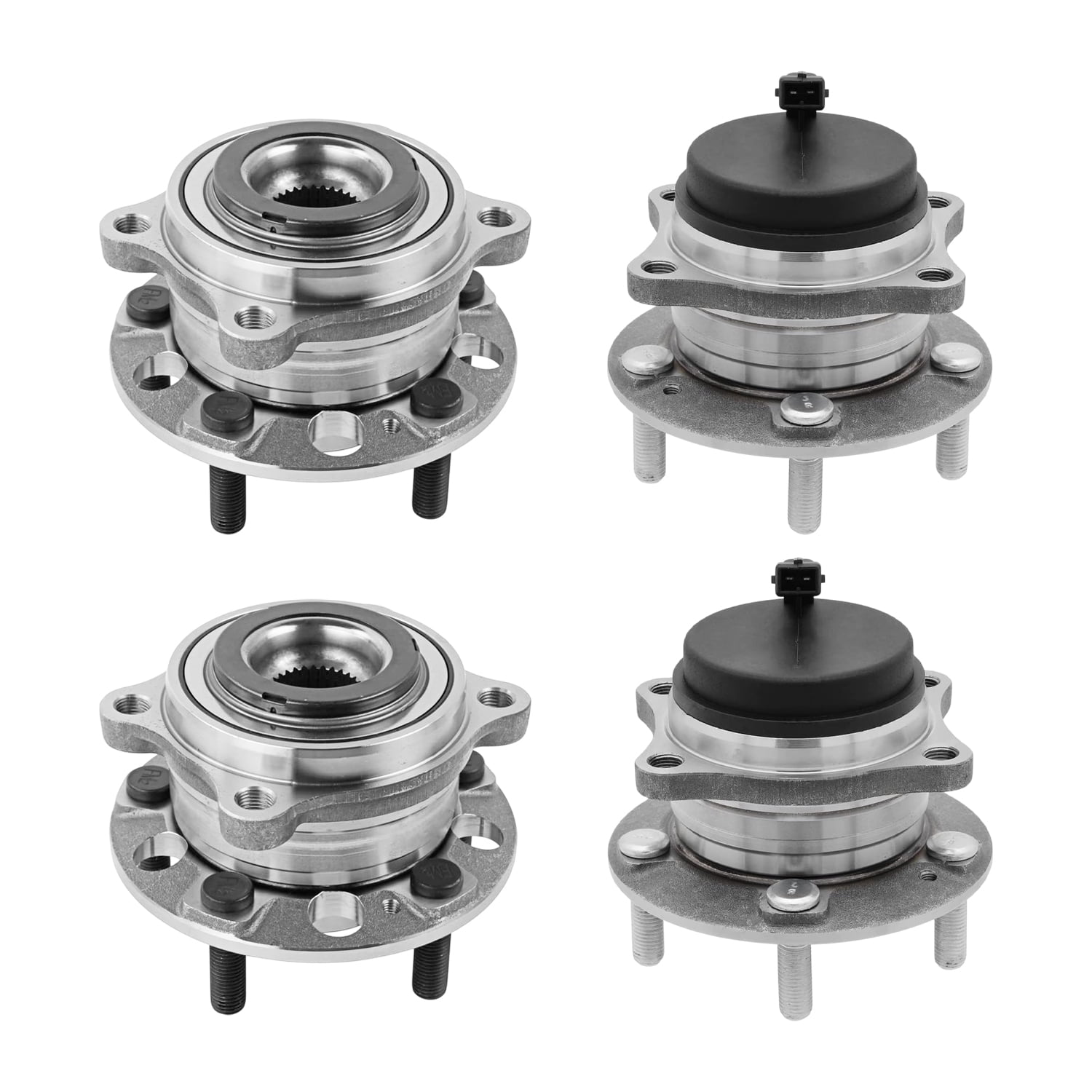 AutoShack Front & Rear Wheel Hub Bearing Assemblies without ABS ...