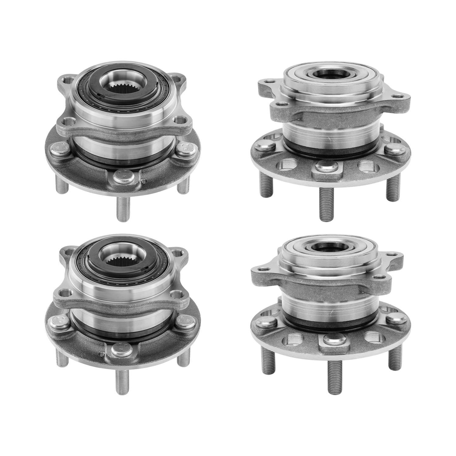 AutoShack Set of 4 Front and Rear Wheel Hub and Bearing Assembly Replacement for 2016-2021 ...