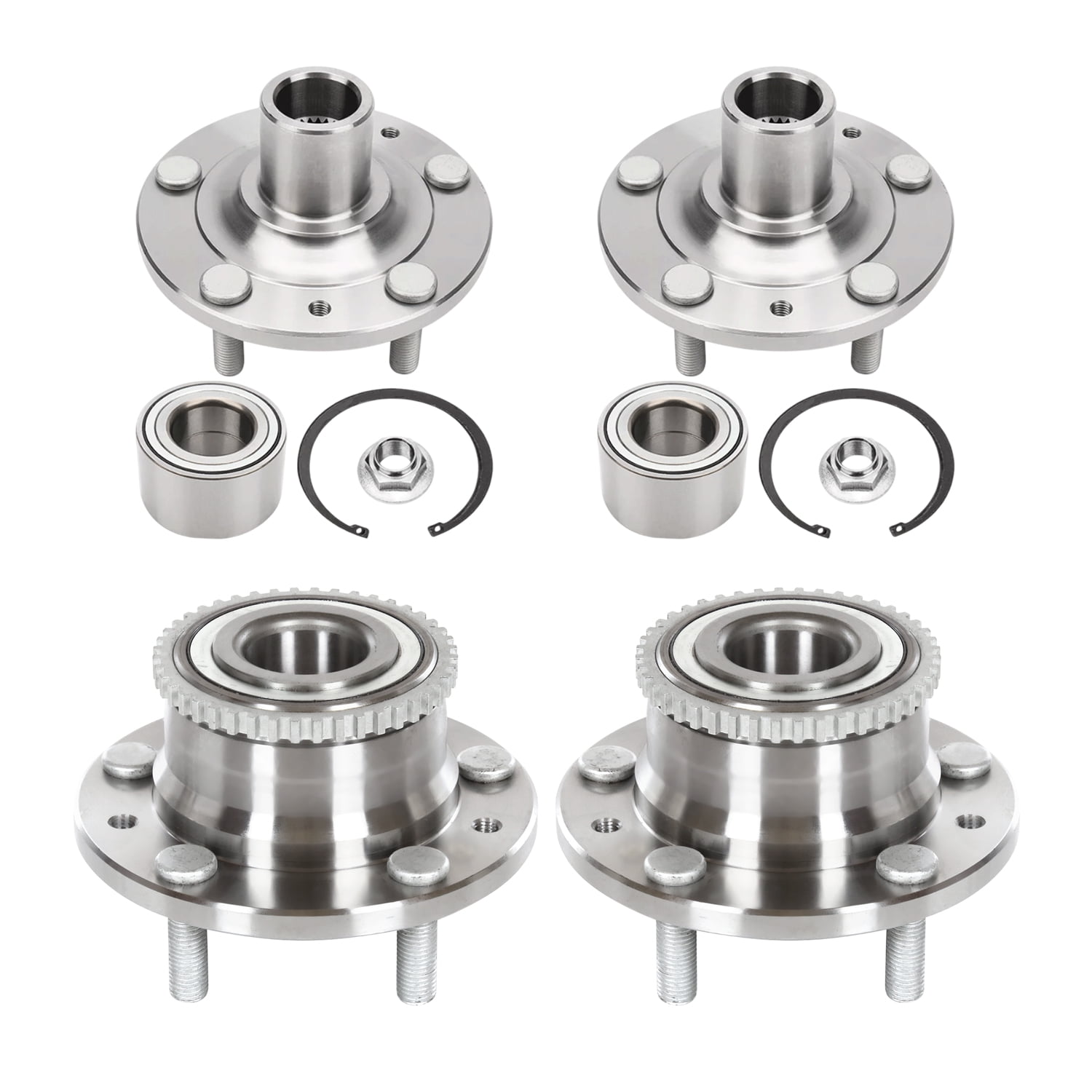 AutoShack Front & Rear Wheel Hub Bearing Assemblies without ABS ...