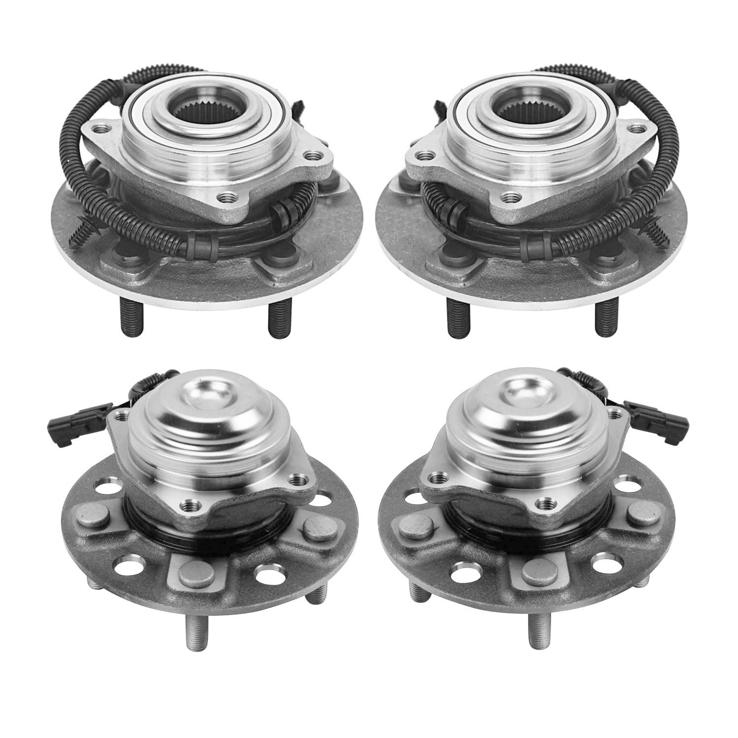 AutoShack Set of 4 Front and Rear Wheel Hub and Bearing Assembly ...