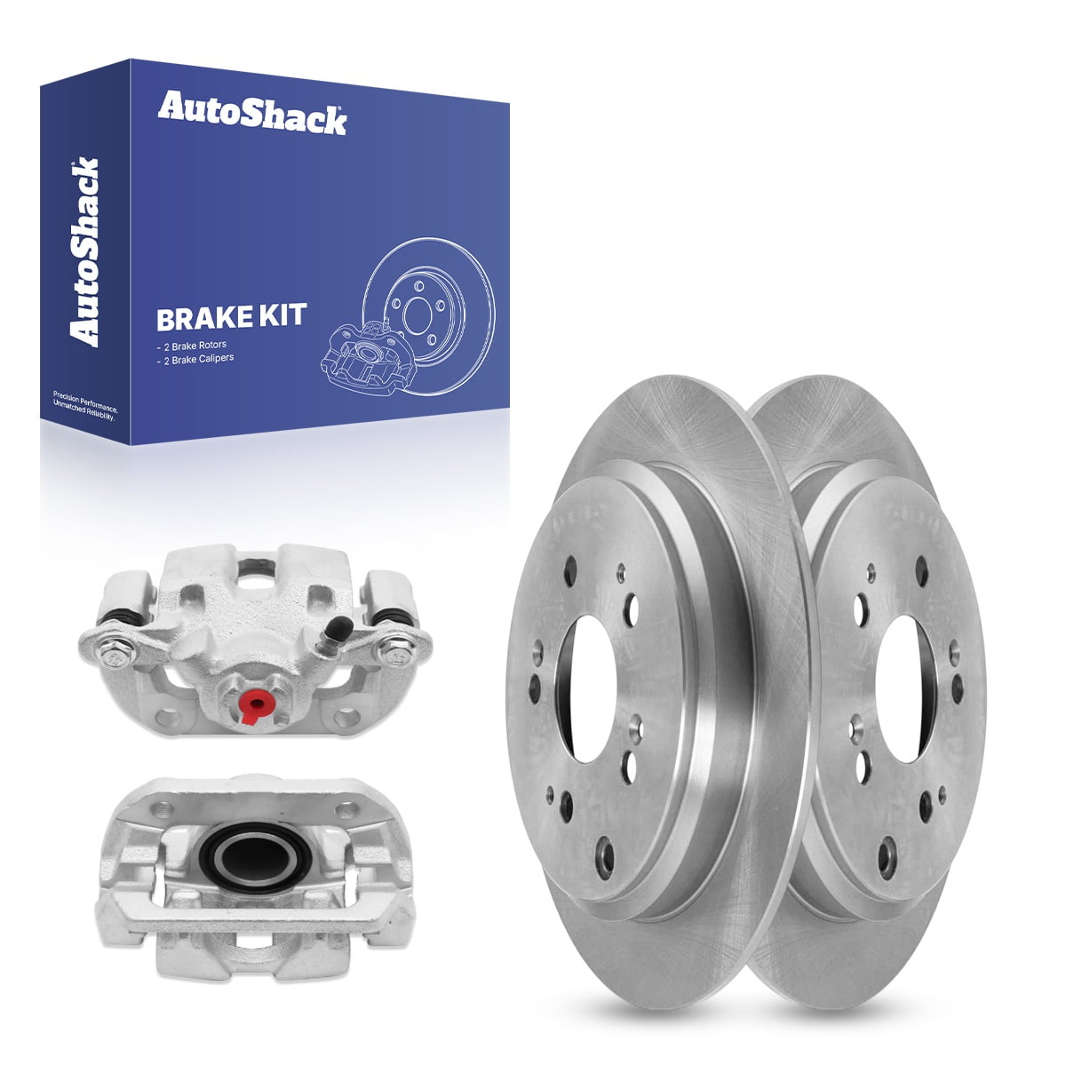 AutoShack 12.3" (312.5 mm) Rear Solid Brake Rotors + Calipers | Replacement for 2005-2010 Honda ...