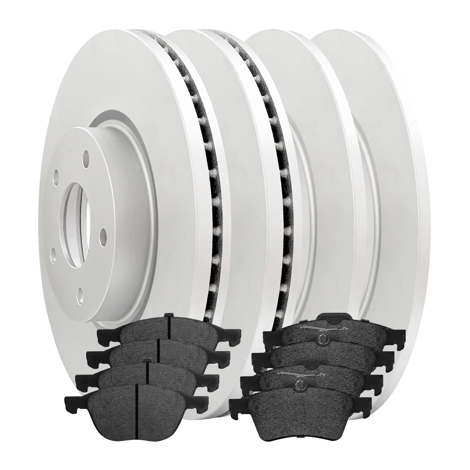 AutoShack Silver Coated Performance Brake Rotors & Pads Front & Rear ...