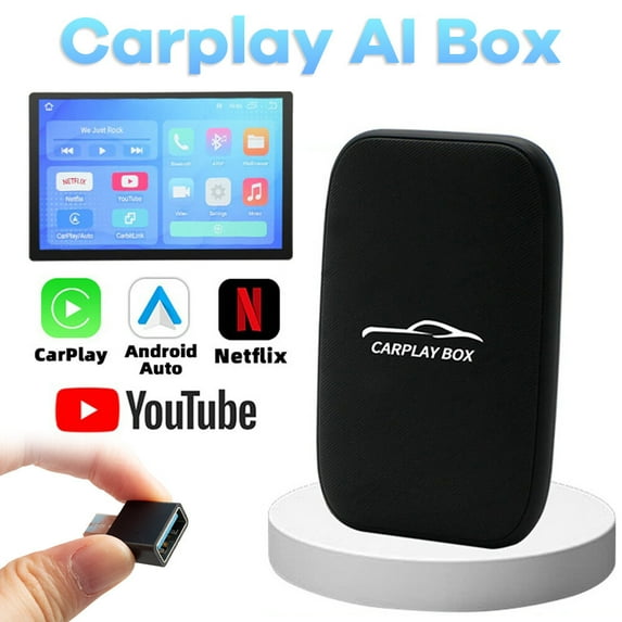 AutoSky Wireless CarPlay and Android Auto AI Box Lite for Factory Wired Car - Walmart.com