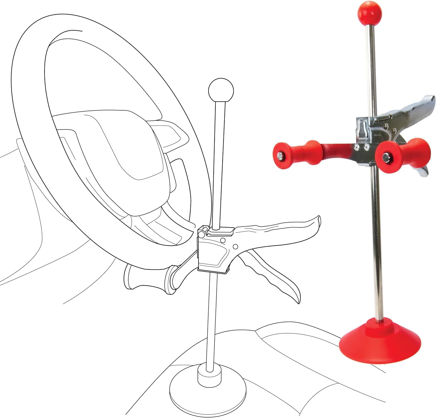 AutoSolo Car Steering Wheel Lock - 16.5" Adjustable Car Steering Wheel ...