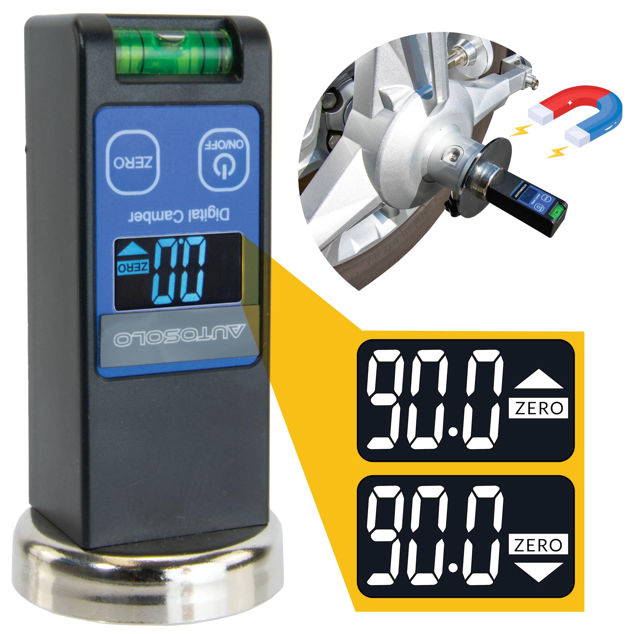 AutoSolo Digital Caster Camber Gauge - Camber Alignment Tool with LCD ...
