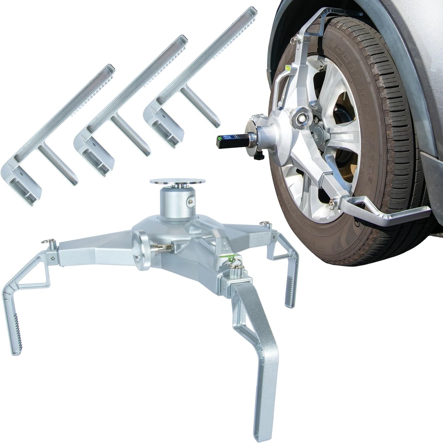 AutoSolo Wheel Alignment Tire Clamp with Magnetic Adapter Plate - Front ...