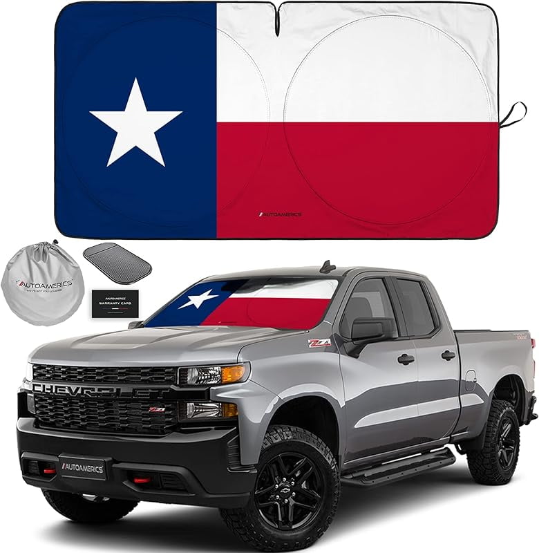Autoamerics 1-Piece Windshield Sun Shade B&W American Flag USA ...