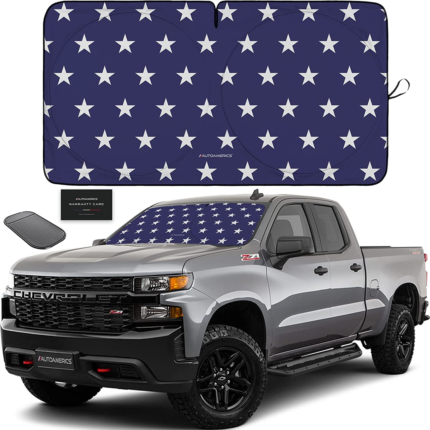 Autoamerics 1-Piece Windshield Sun Shade USA Art Flag - 1 American ...