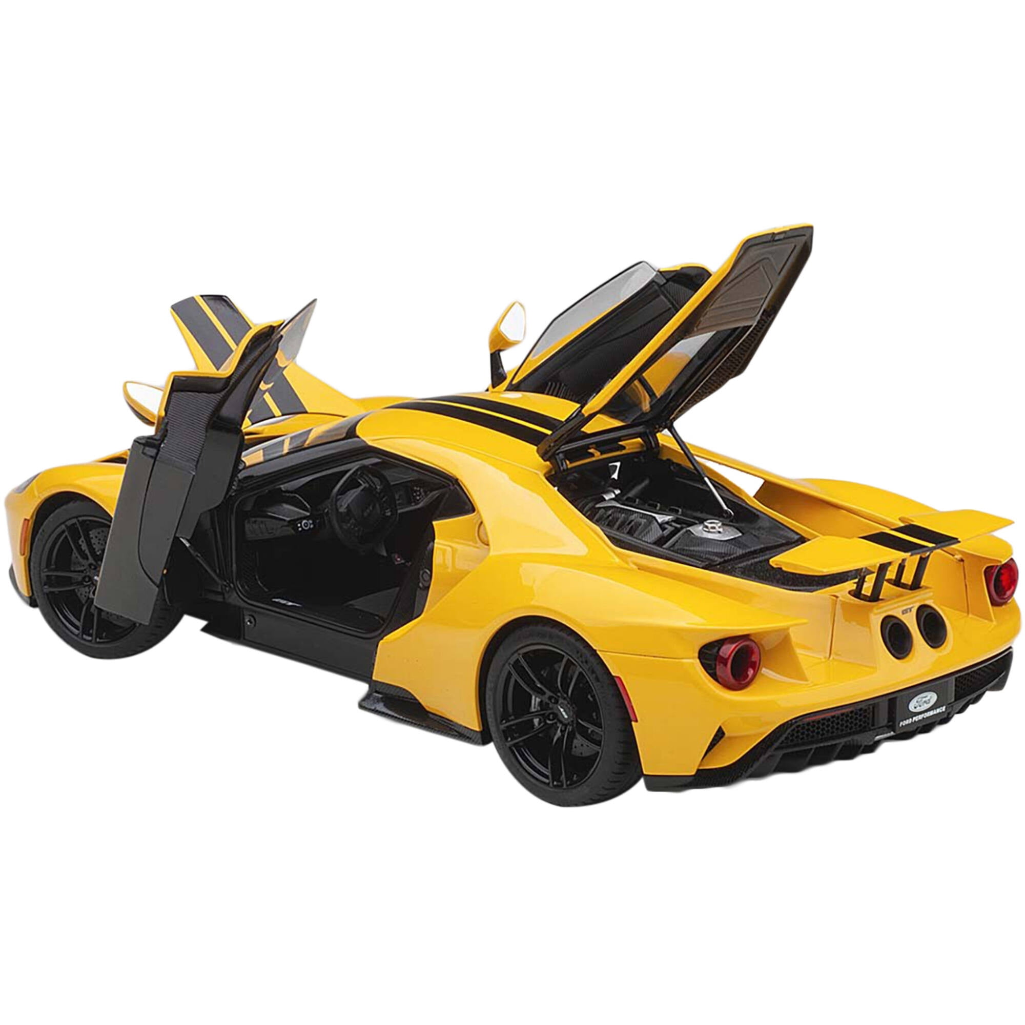 Autoart 72944 2017 Ford GT Triple Yellow with Black Stripes 1 by 18 ...