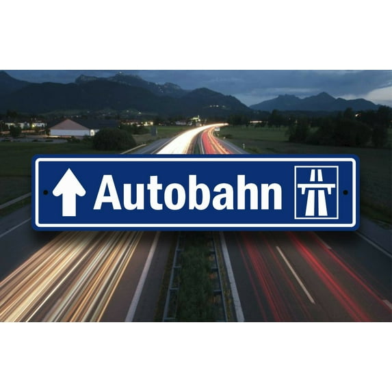 Autobahn Sign - German Highway Marker - Automobilia Garage Decor ...