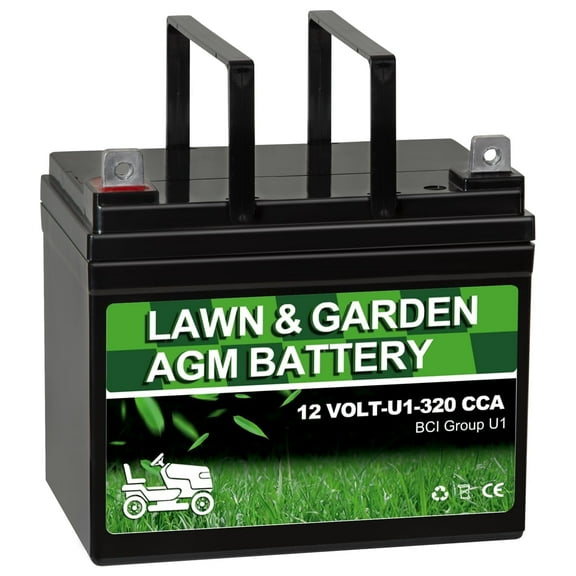 Casil Lawn & Garden AGM Battery, 12V 300CCA BCI Group U1 Battery for Cub Cadet, John Deere, Toro ...