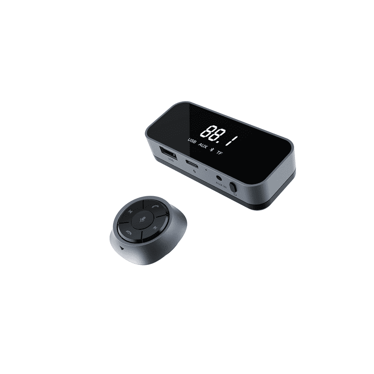AutoDrive Solar Powered BT FM Transmitter with Remote Via Multi Input Compatible with Smartphone 3.5x2.5x0.875 1 Unit Pack