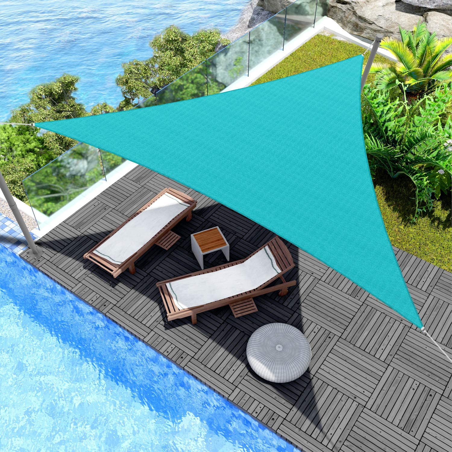 Autoez 12' x 12' x 12' Triangle Sun Shade Sail Canopy Awning Shelter ...