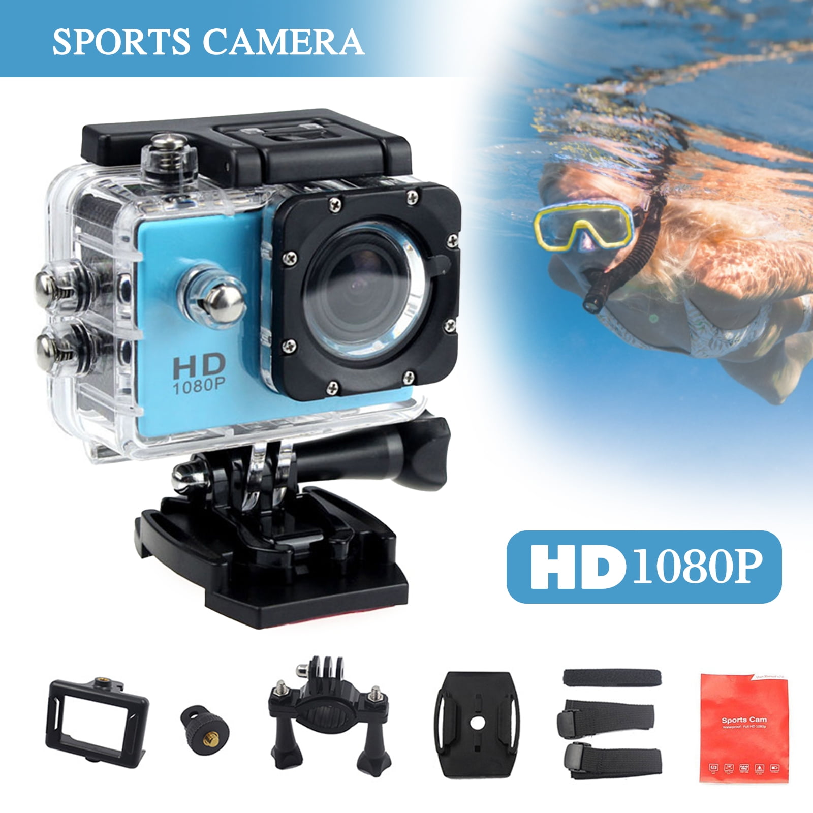 Autoez Action Camera 2X Zoom 170 Degree Wide Angle 98FT Waterproof ...