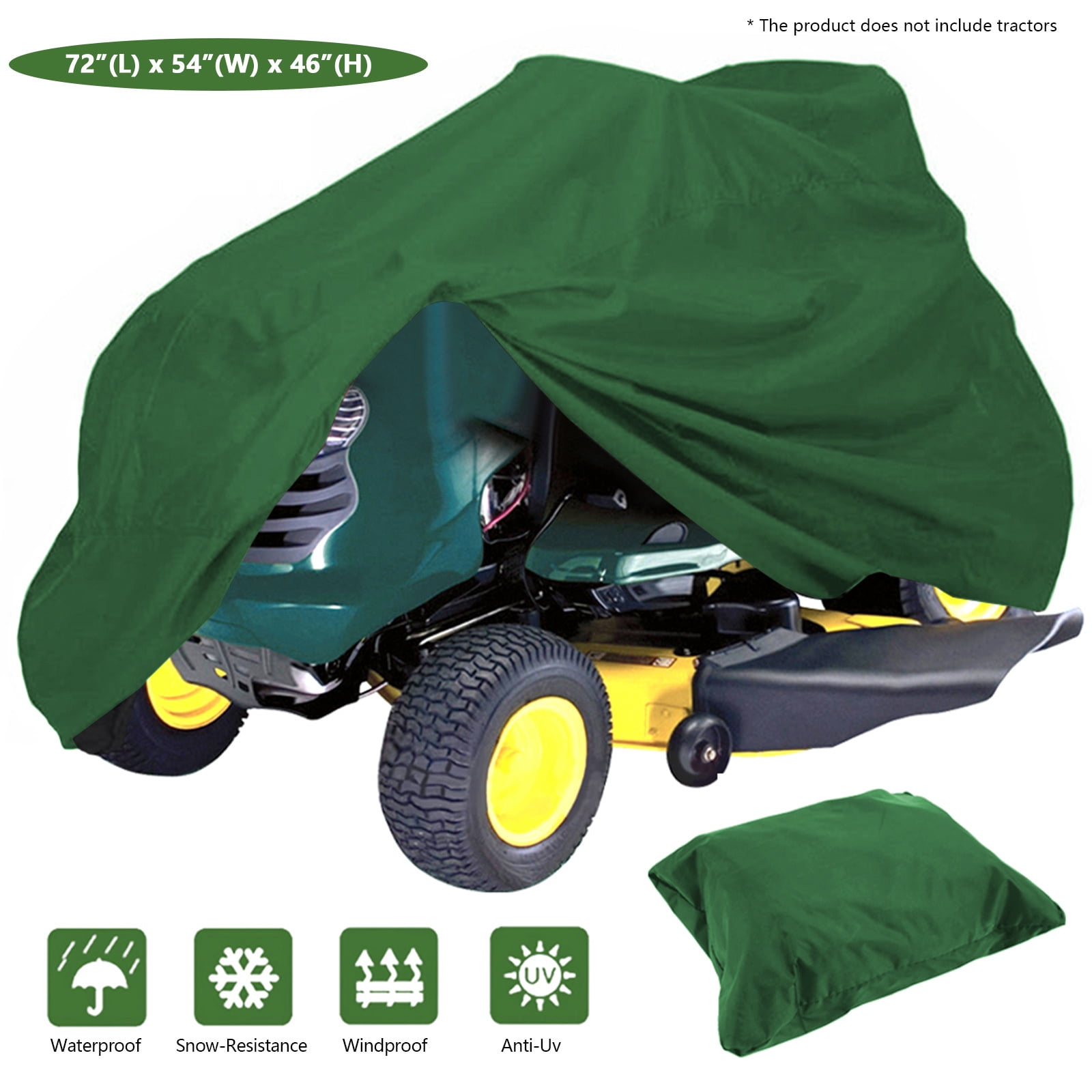 Autoez Heavy Duty Mower Cover Green/Black Universal Fit 72" / 55" Long ...