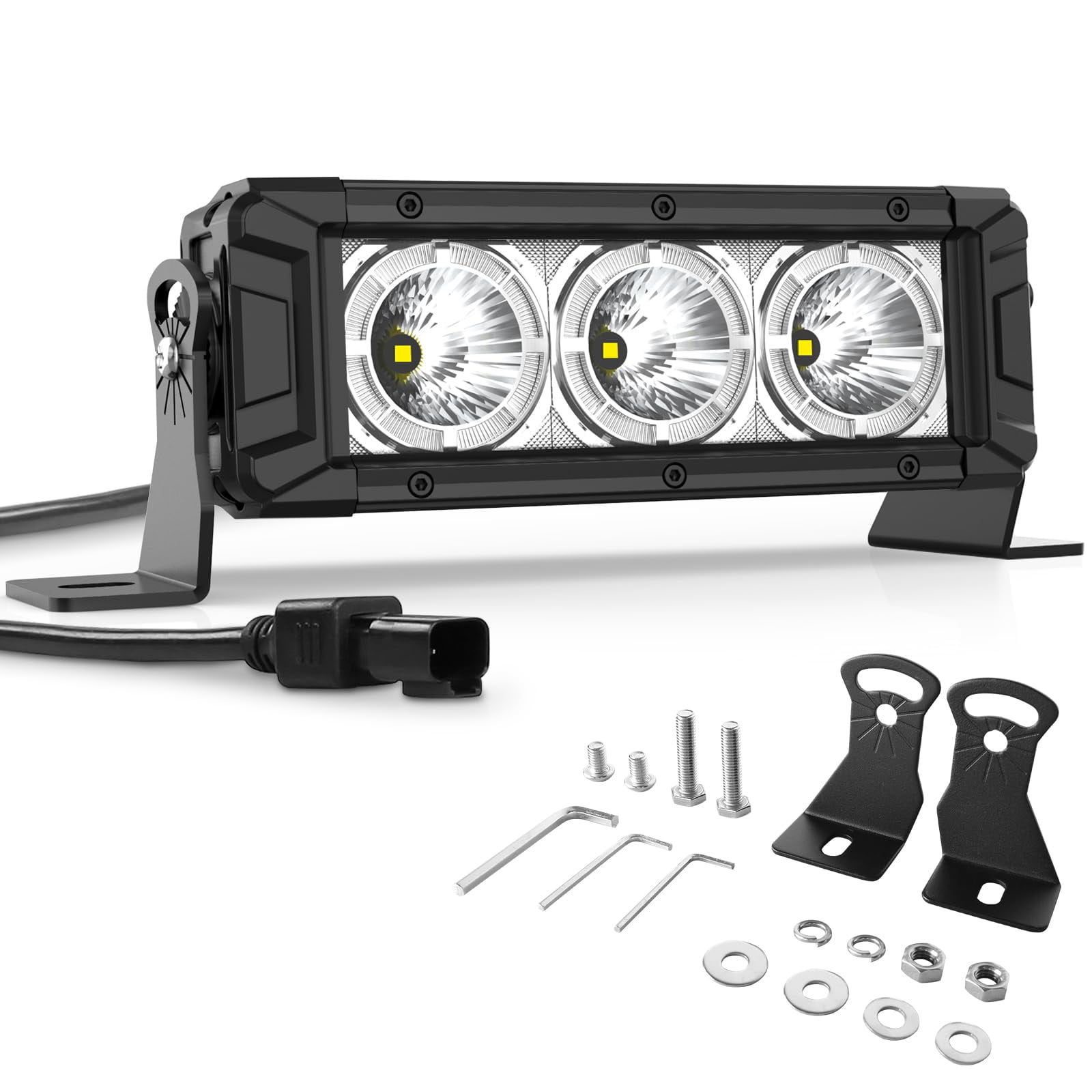 Autofeel 8 inch Led Light Bar, 30W 3100LM Spot Lights, Led Fog Lights ...