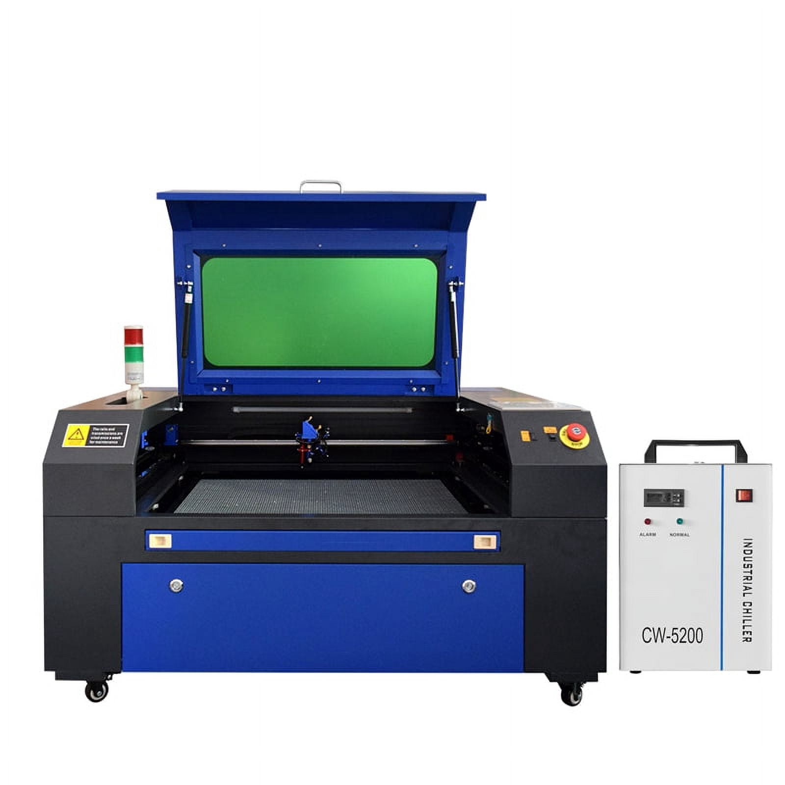 Autofocus 60W CO2 Laser Engraver and Cutter with Industrial Chiller CW ...