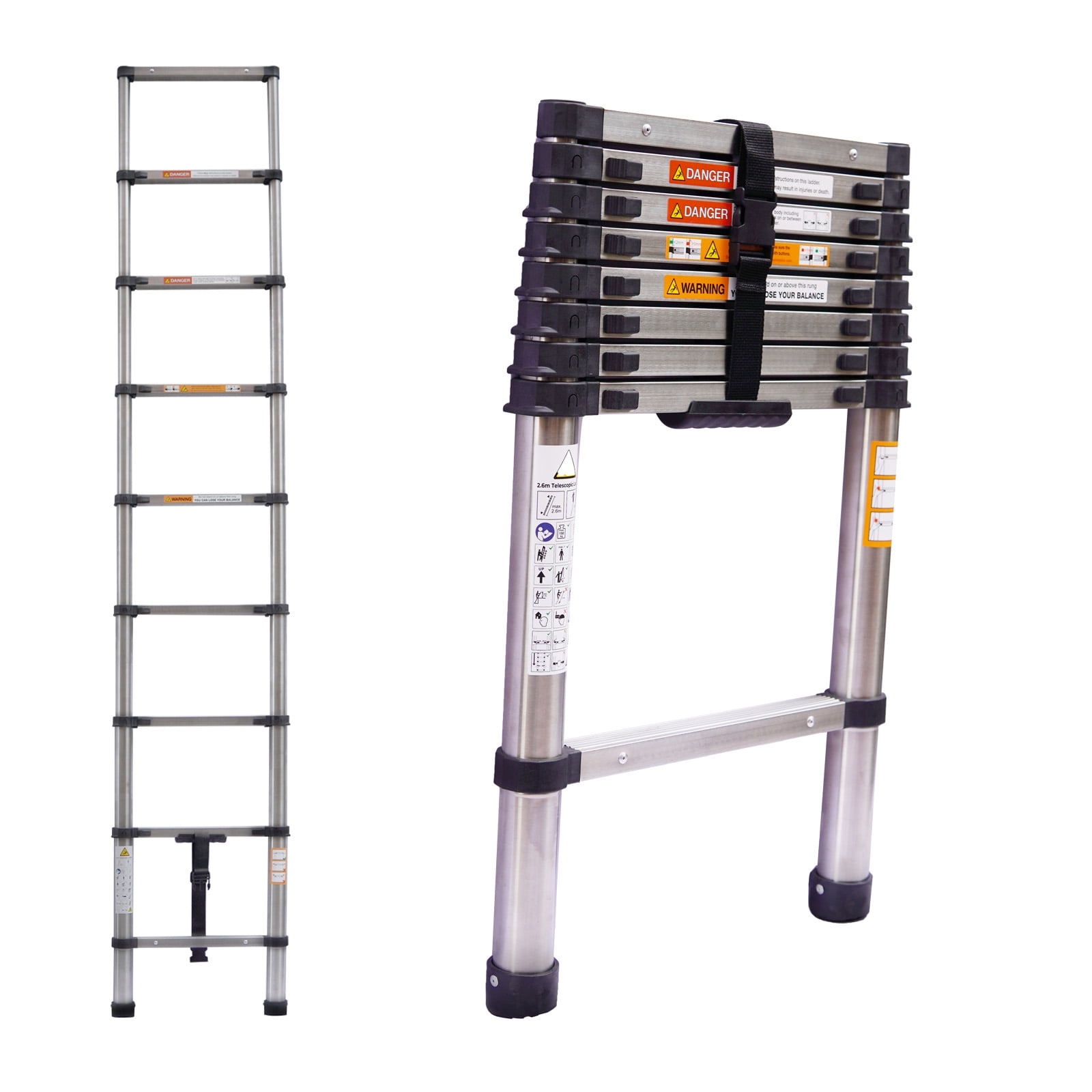 Autofu Multi-Purpose Telescoping Ladder with Safety Locking Mechanism ...