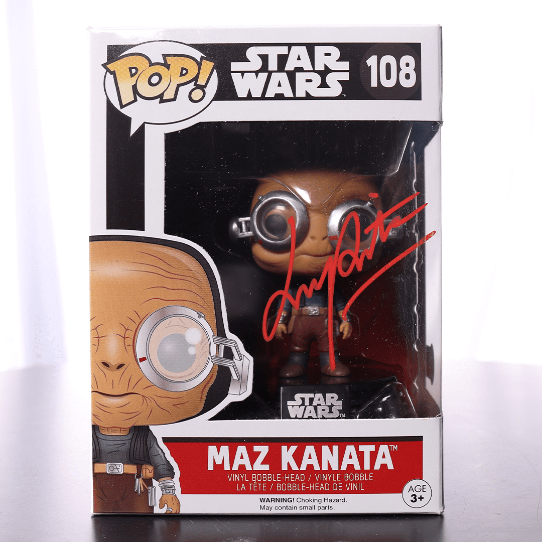 Autographed Funko POP! Maz Kanata #108 Signed By Lupita Nyong'o Beckett ...