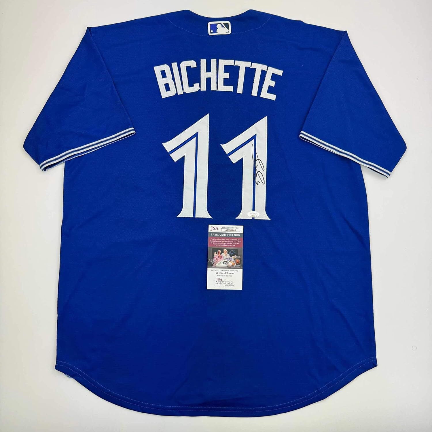 Autographed/Signed Bo Bichette Toronto Blue Baseball Jersey JSA COA ...