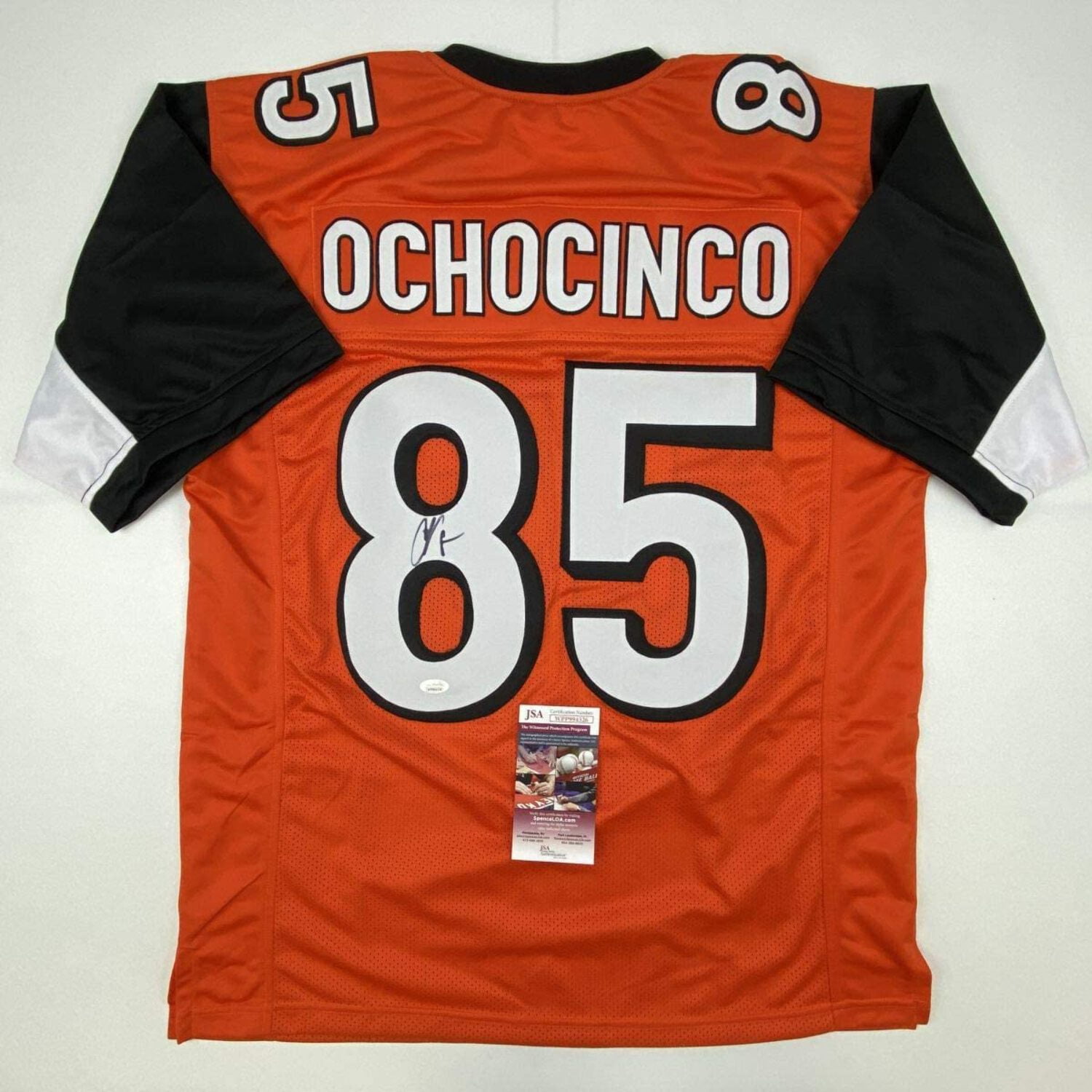 Autographed/Signed Chad Ochocinco (Johnson) Cincinnati Orange Football ...