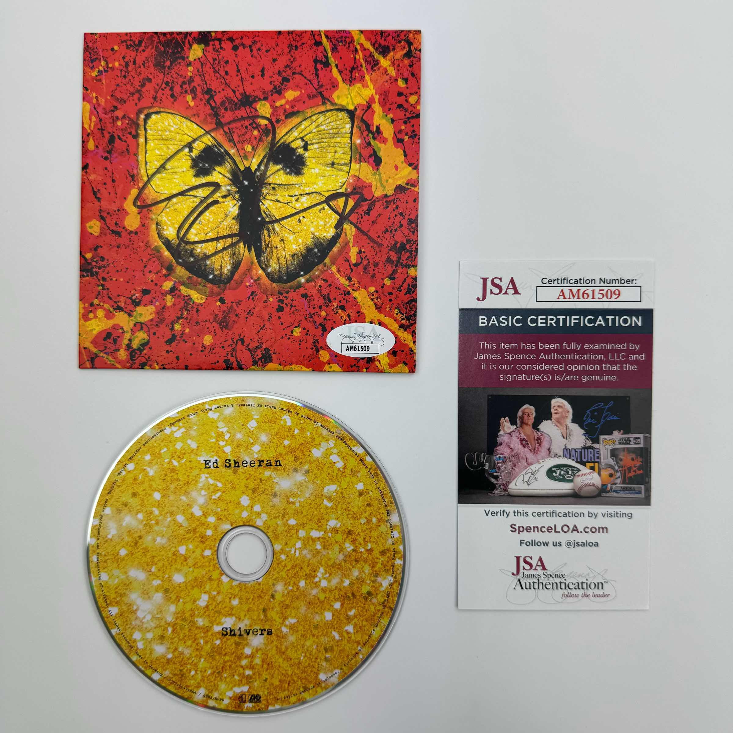 Autographed/Signed Ed Sheeran Shivers Album CD Cover Disk JSA COA ...