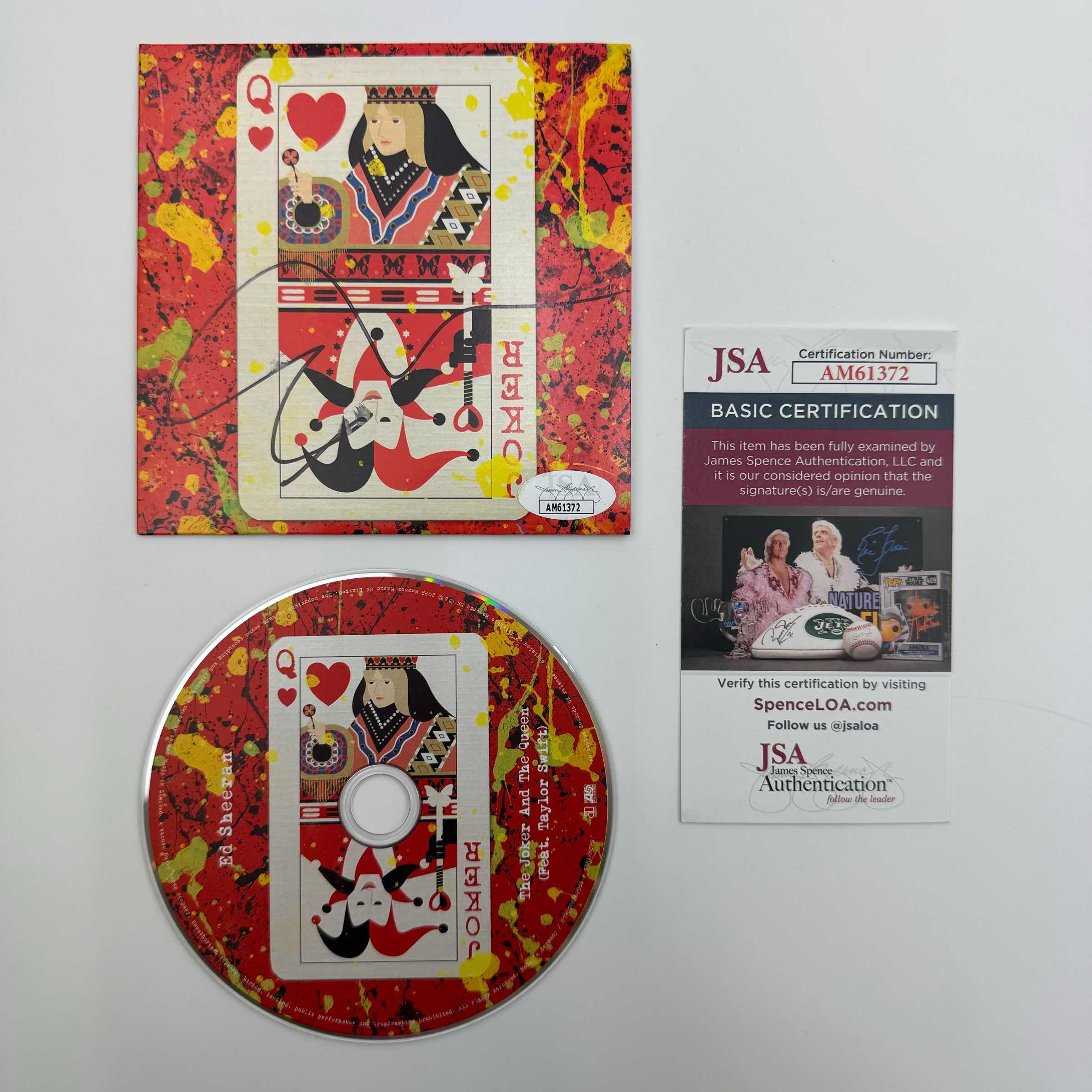 Autographed/Signed Ed Sheeran The Joker And The Queen Album CD Cover Disk JSA COA - Walmart.com