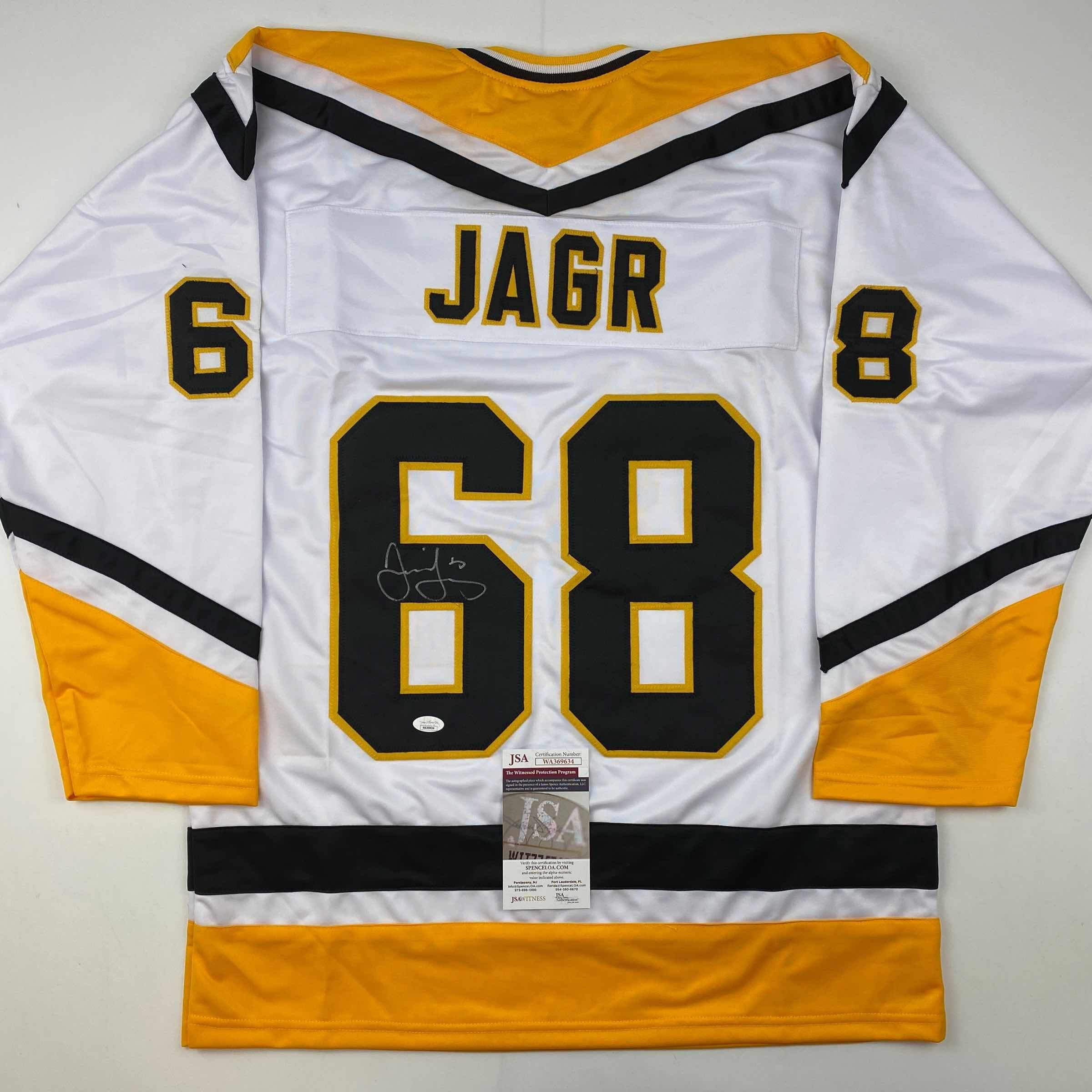 Autographed/Signed Jaromir Jagr Pittsburgh White Hockey Jersey JSA COA ...