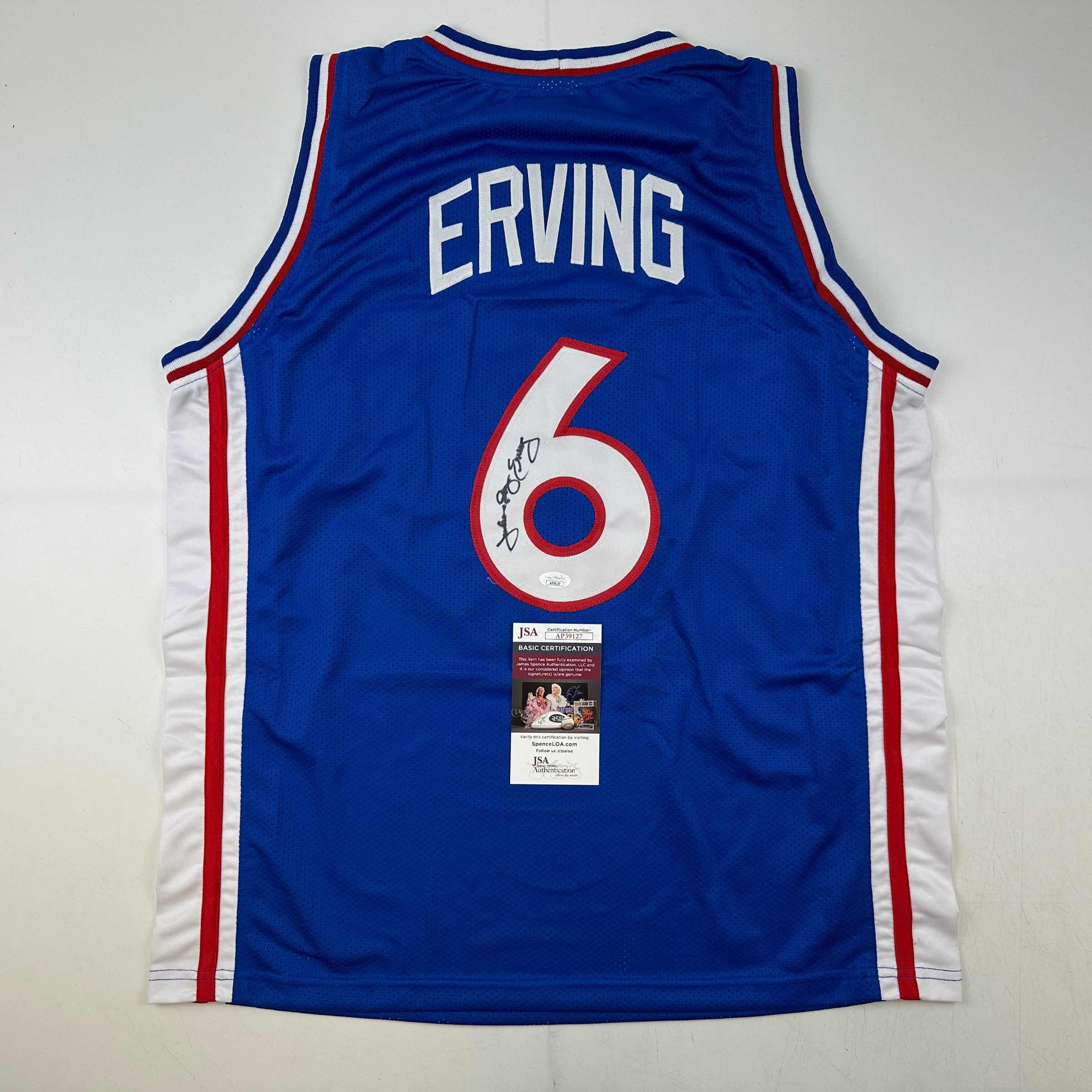 Autographed/Signed Julius Erving Dr. J Philadelphia Blue Basketball ...