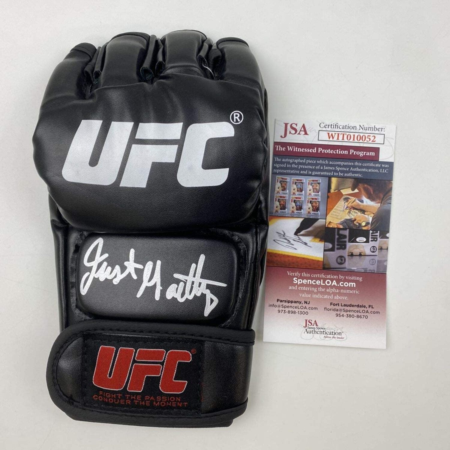 Autographed/Signed Justin Gaethje UFC MMA Black Fighting Glove JSA COA ...