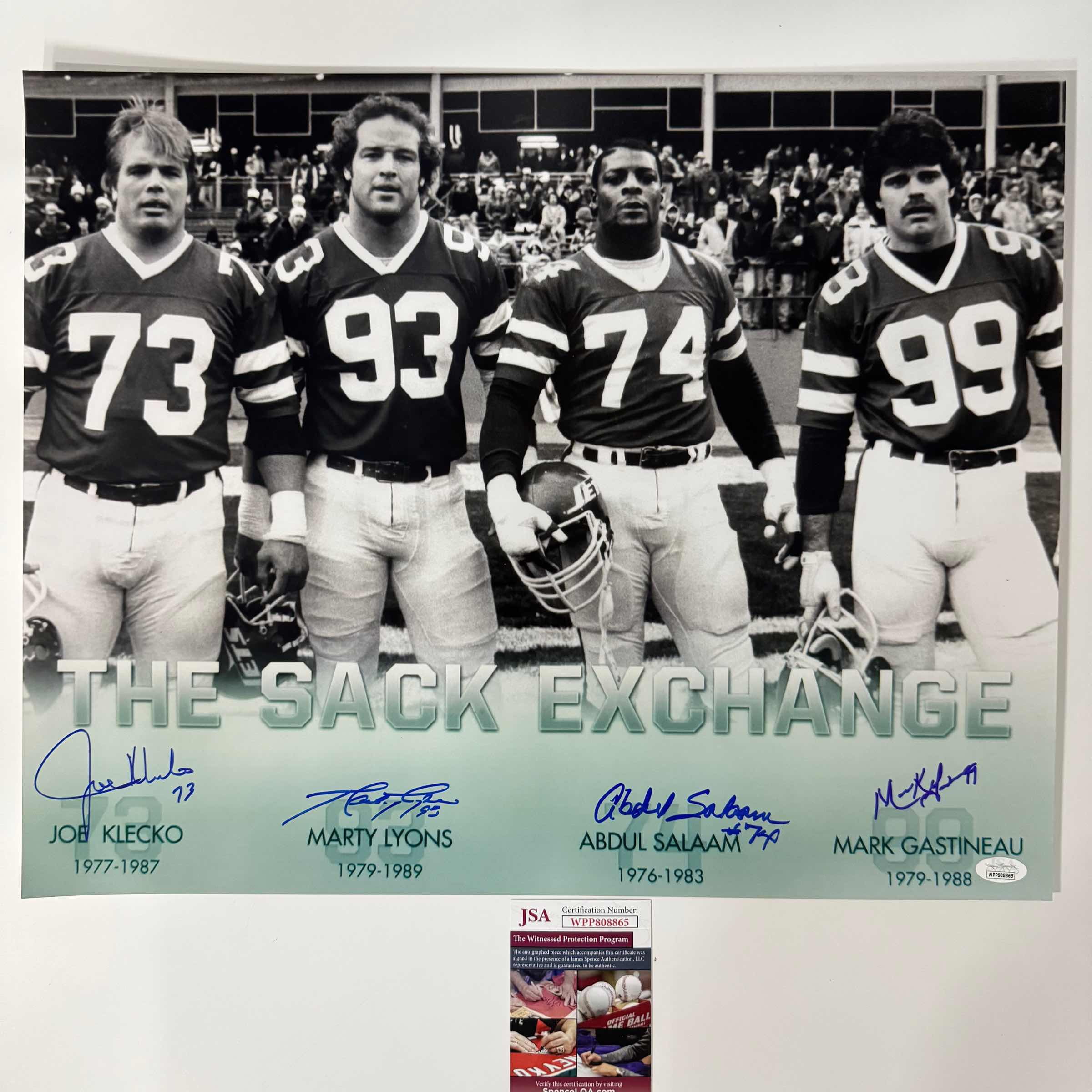 Autographed/Signed Klecko Lyons Salaam Gastineau New York Sack Exchange ...