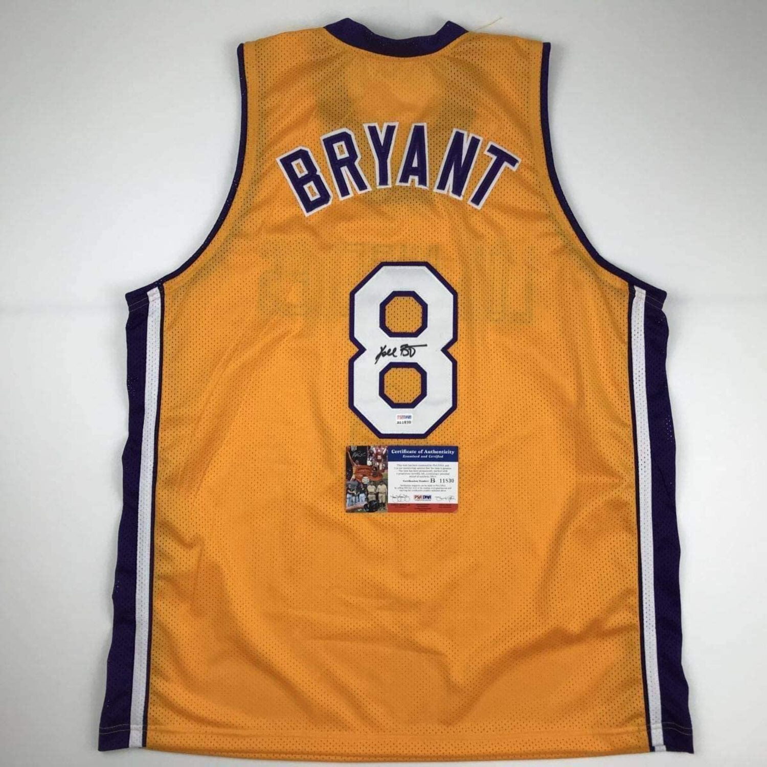 Autographed/Signed Kobe Bryant #8 Los Angeles Yellow Basketball Jersey ...