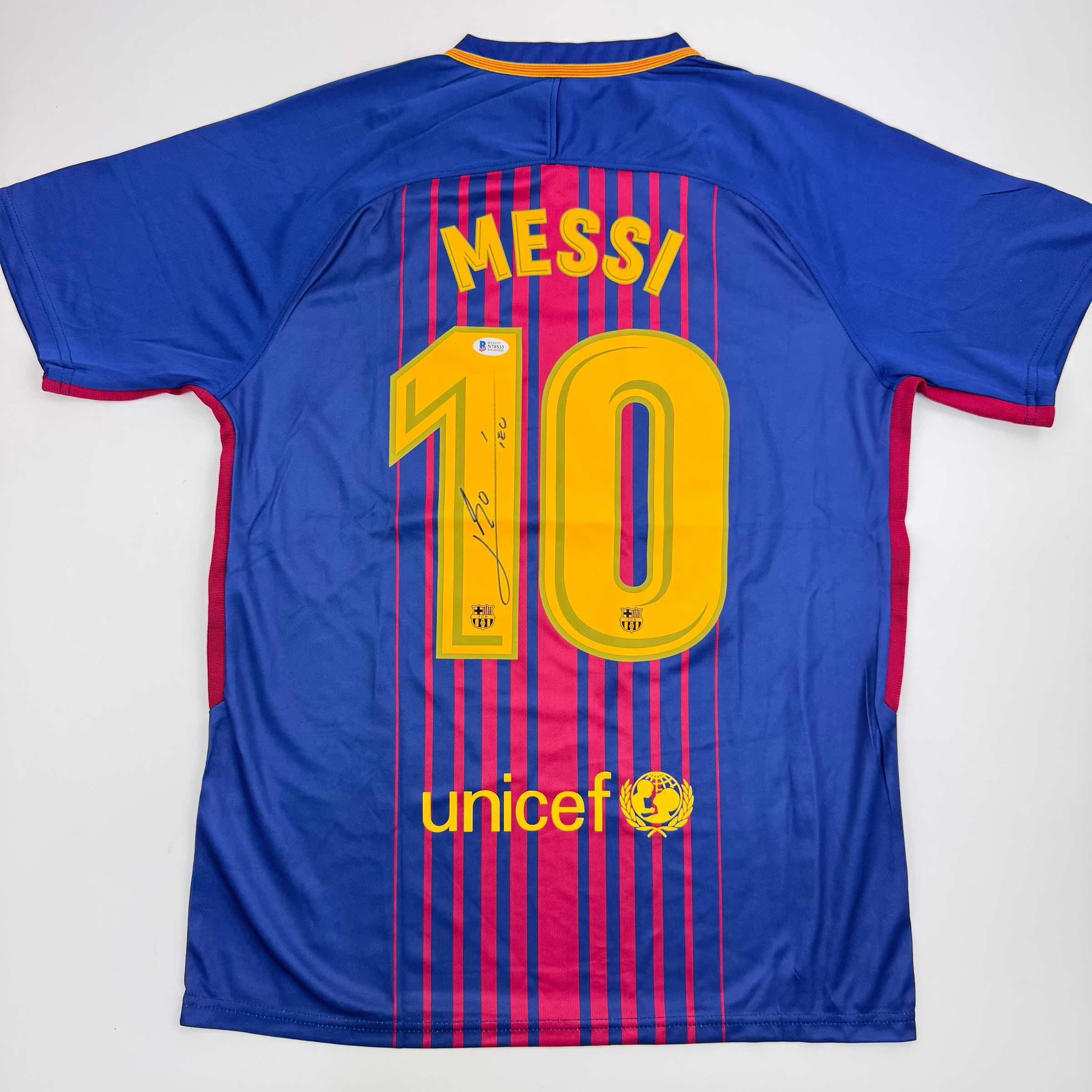 Autographed/Signed Lionel Leo Messi FC Barcelona Blue Soccer Jersey ...