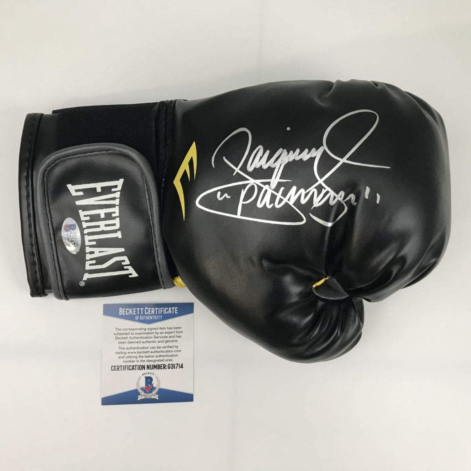 Autographed/Signed Manny Pac-Man Pacquiao Black Boxing Glove Beckett ...