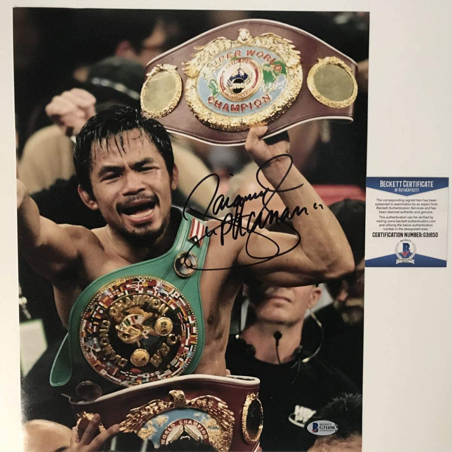 Autographed/Signed Manny Pac-Man Pacquiao Boxing 11x14 Photo Beckett ...