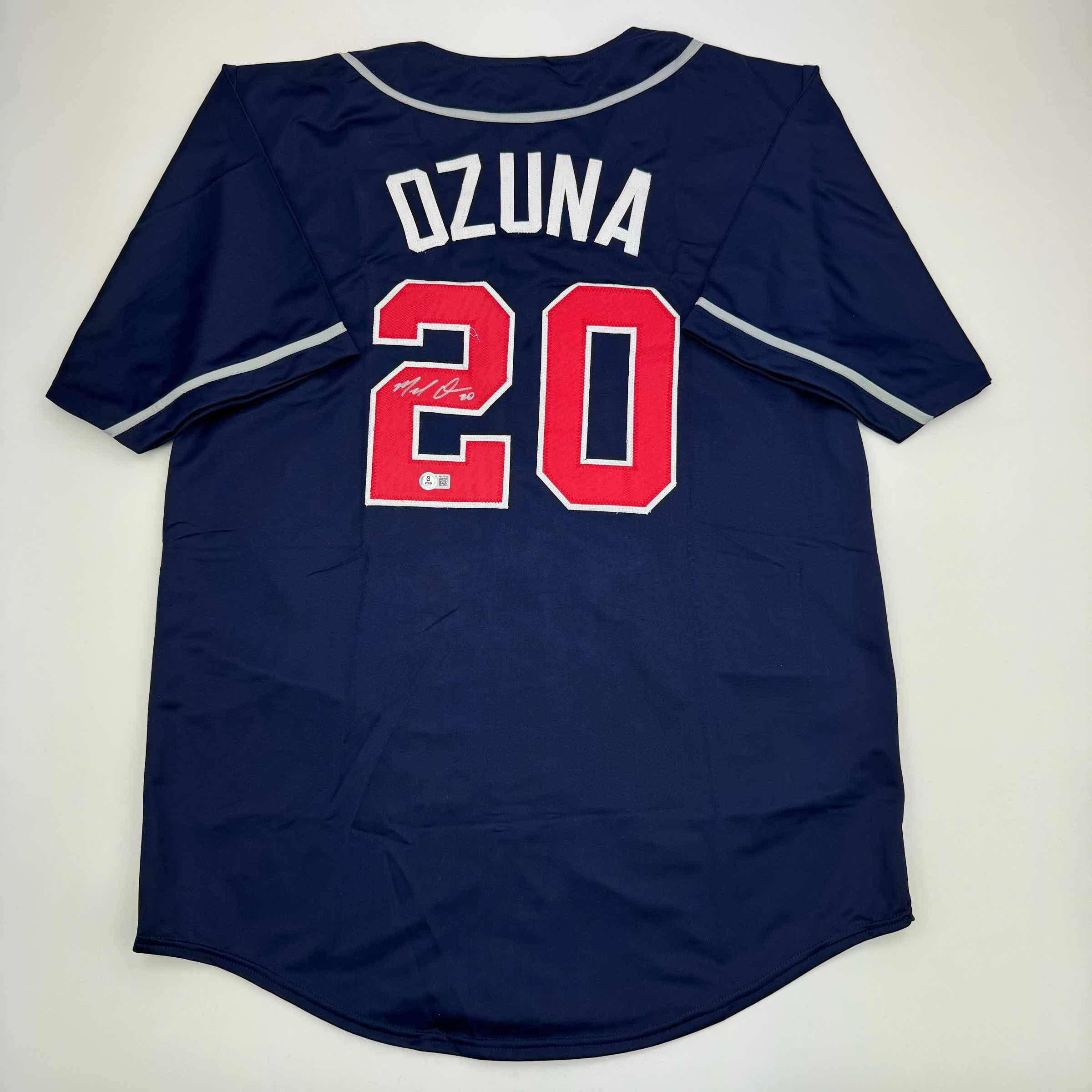 Autographed/Signed Marcell Ozuna Atlanta Blue Baseball Jersey Beckett BAS COA - Walmart.com