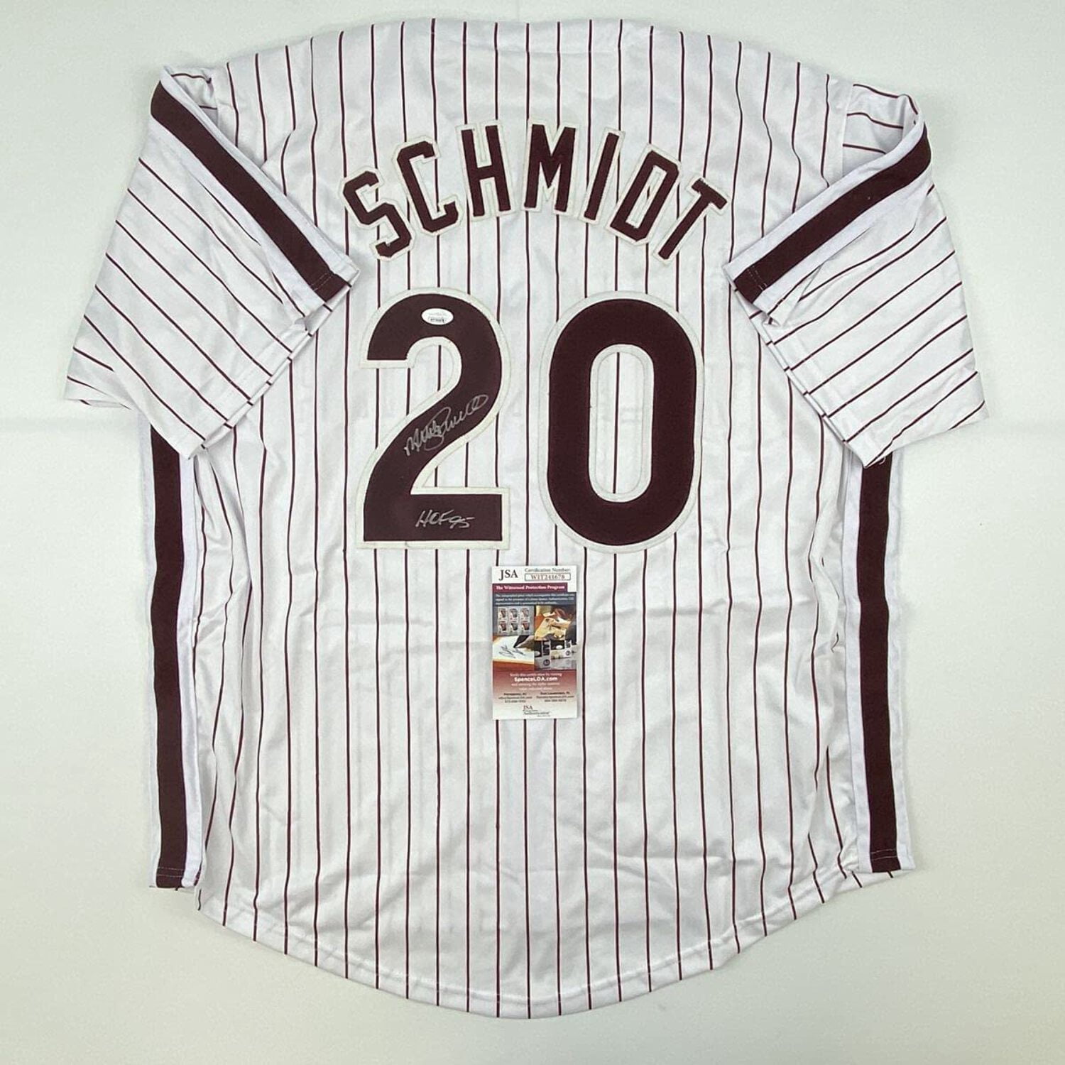 Autographed/Signed Mike Schmidt HOF 95 Philadelphia Pinstripe Baseball ...