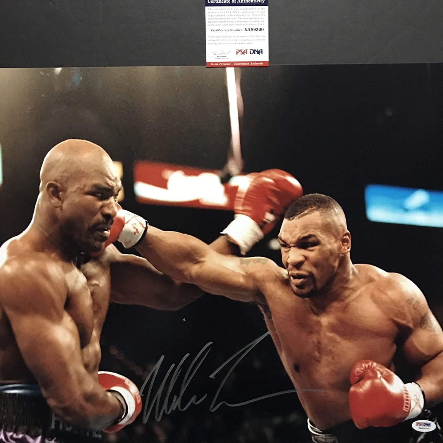 Autographed/Signed Mike Tyson vs. Holyfield Boxing 16x20 Photo PSA/DNA ...