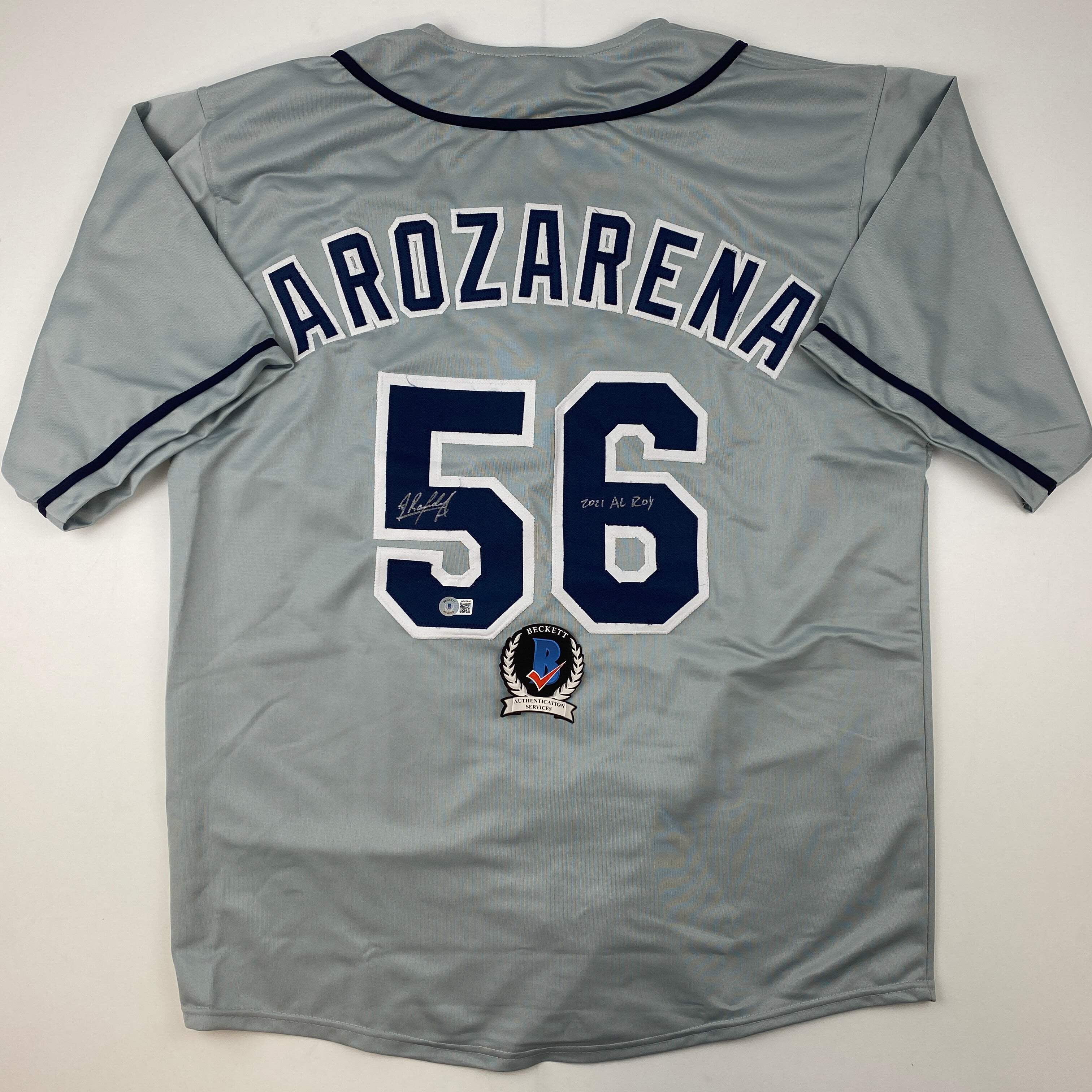 Autographed/Signed Randy Arozarena Tampa Bay Grey Baseball Jersey ...