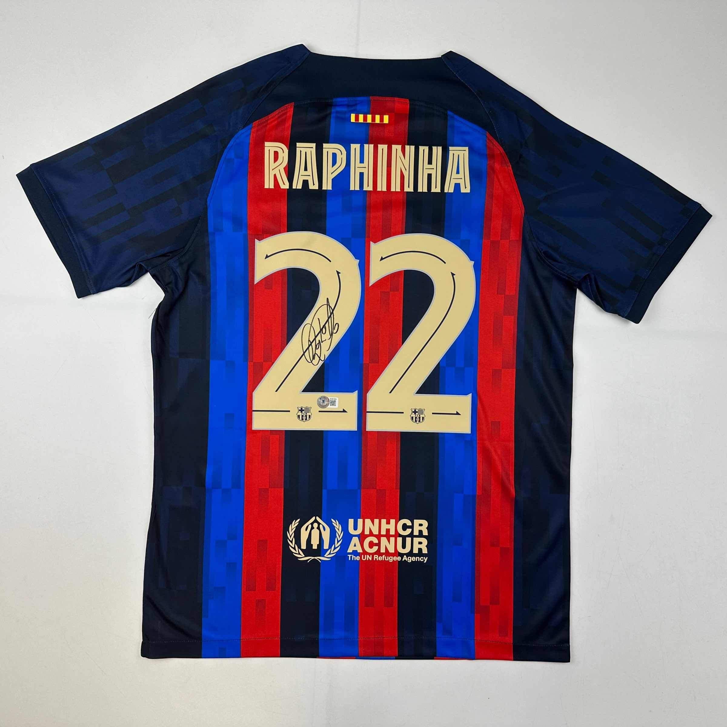 Autographed/Signed Raphinha Raphael Belloli FC Barcelona Blue Soccer ...