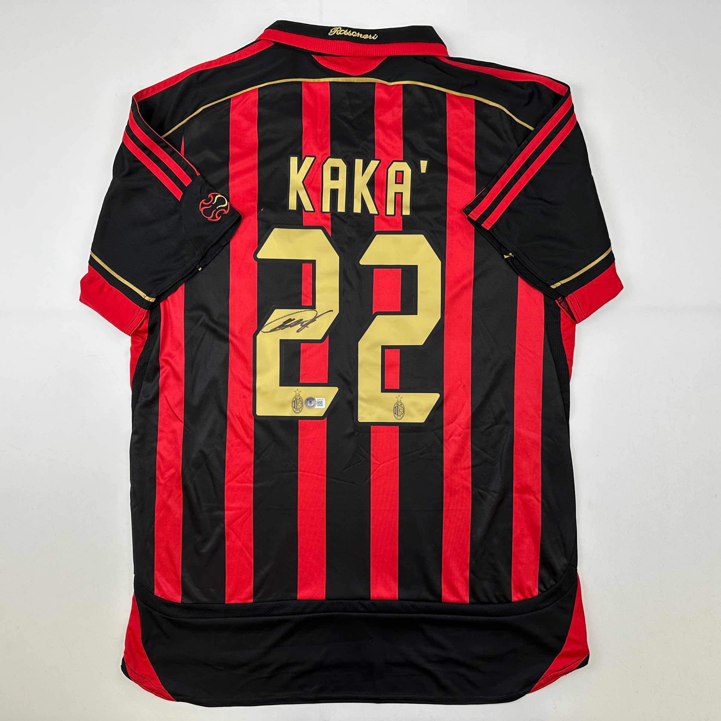 Autographed/Signed Ricardo Kaka AC Milan Black/Red Soccer Futbol Jersey ...