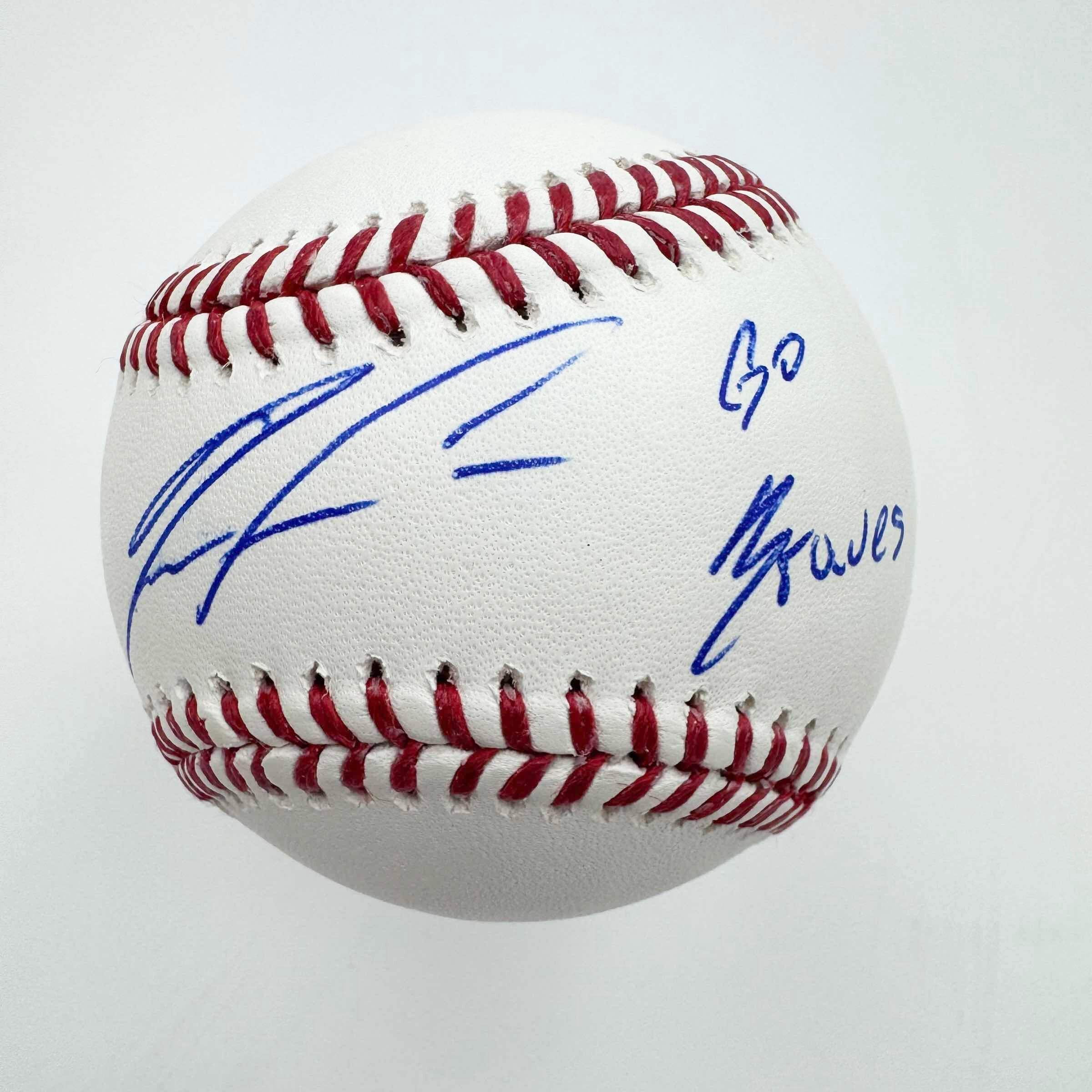 Autographed/Signed Ronald Acuna Jr. "Go Braves" Rawlings Official Major ...