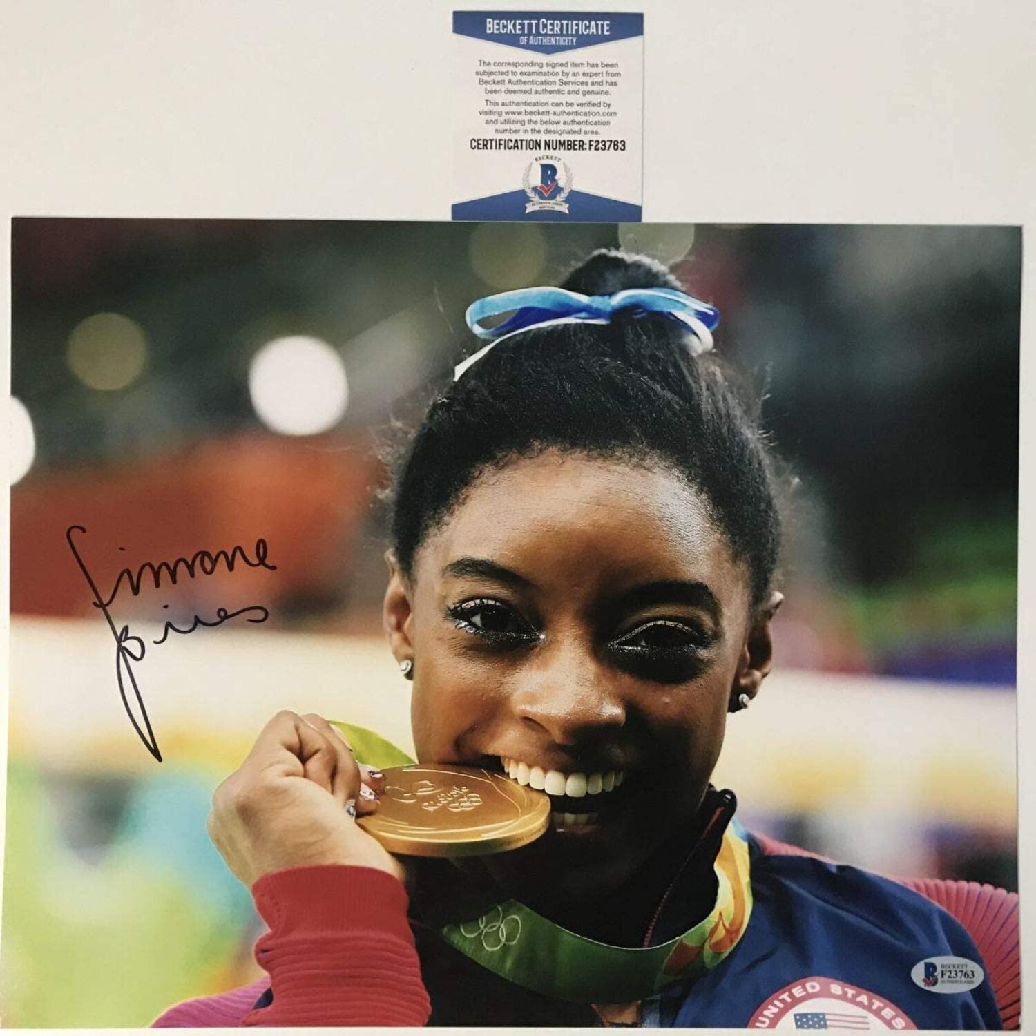 Autographed/Signed Simone Biles Olympic Gymnast 11x14 Gymnastics Rio ...