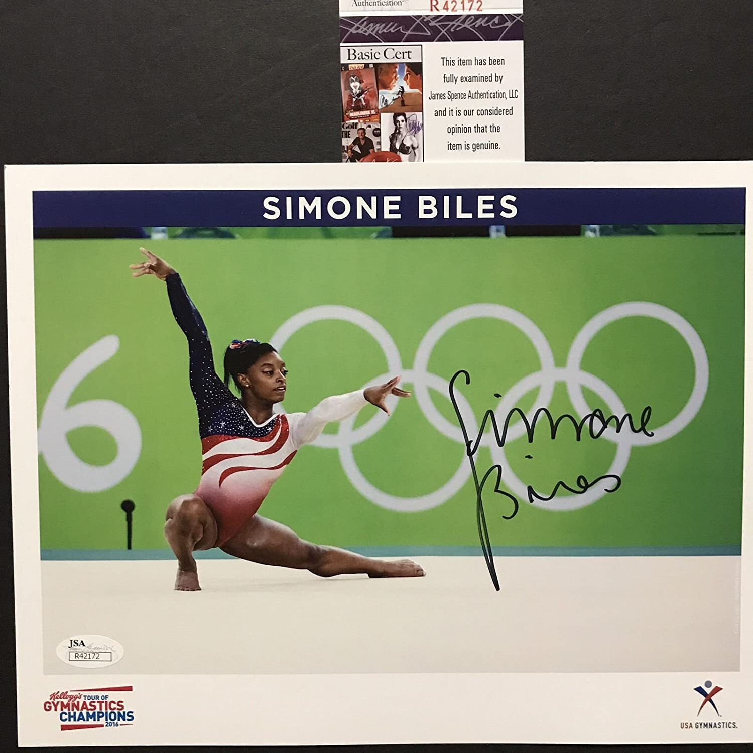 Autographed/Signed Simone Biles Olympic Gymnast 9x11 Gymnastics Rio ...