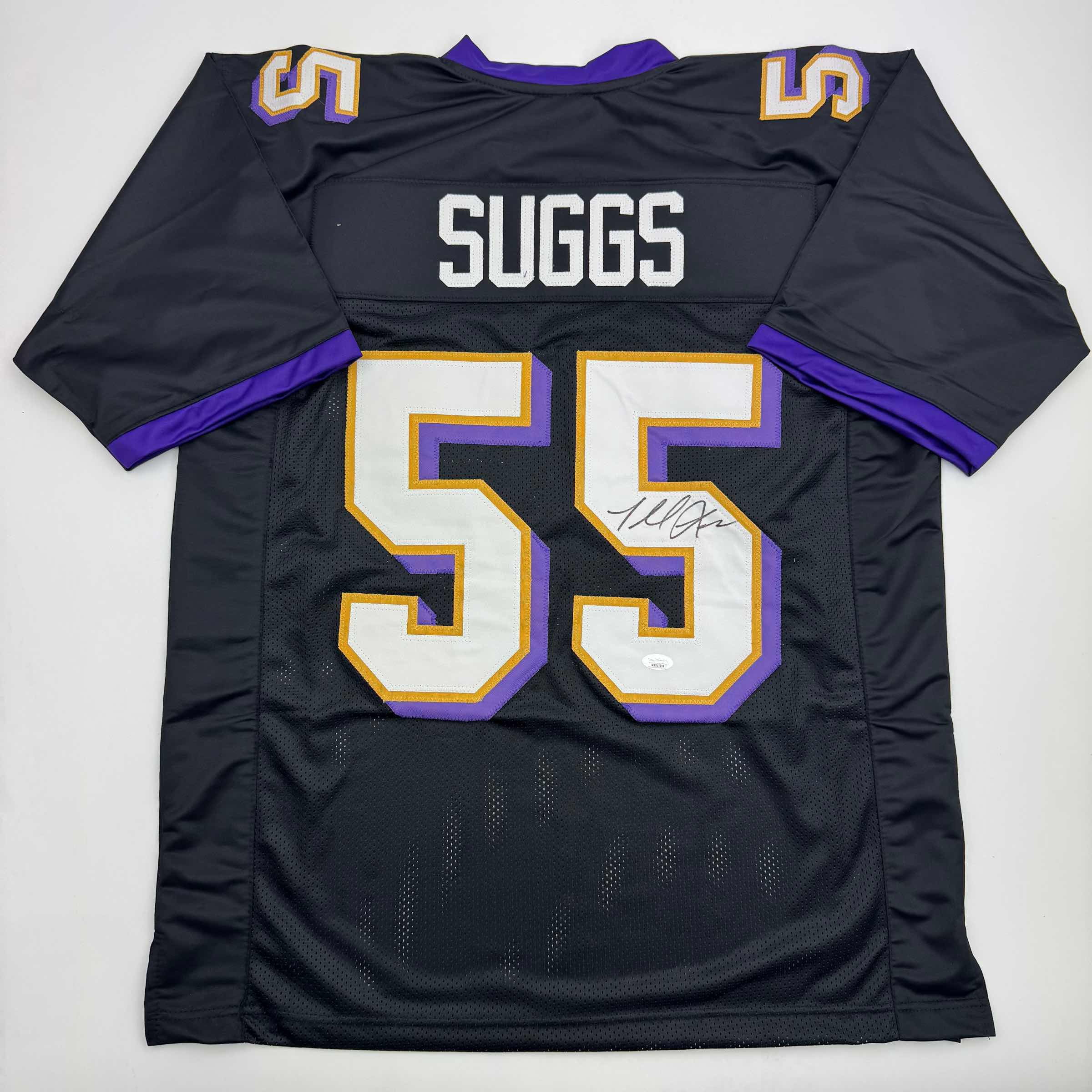 Autographed/Signed Terrell Suggs Baltimore Black Football Jersey JSA ...