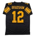 Autographed/Signed Terry Bradshaw Pittsburgh Black Color Rush Football ...