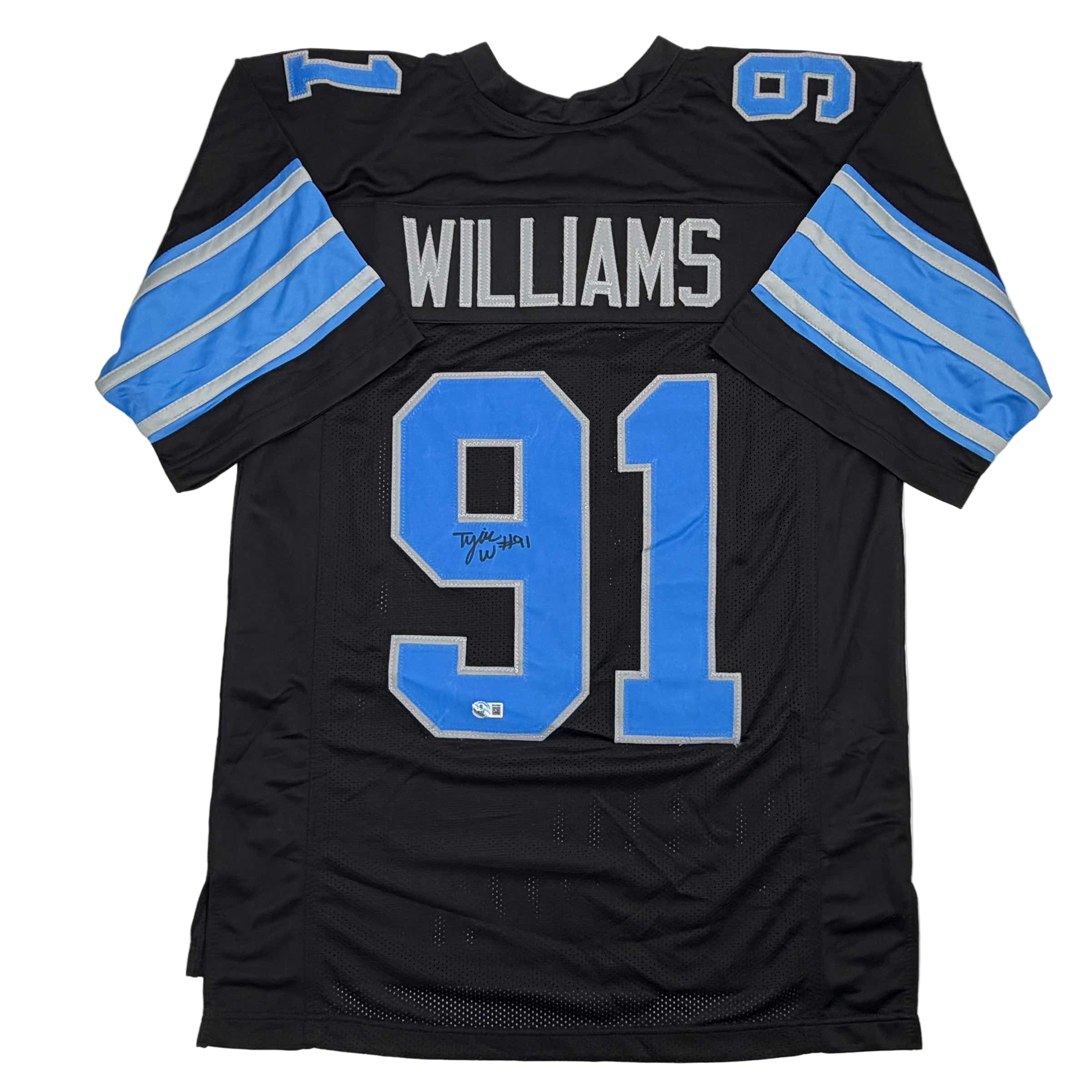 Autographed/Signed Tyleik Williams Detroit Black Football Jersey ...
