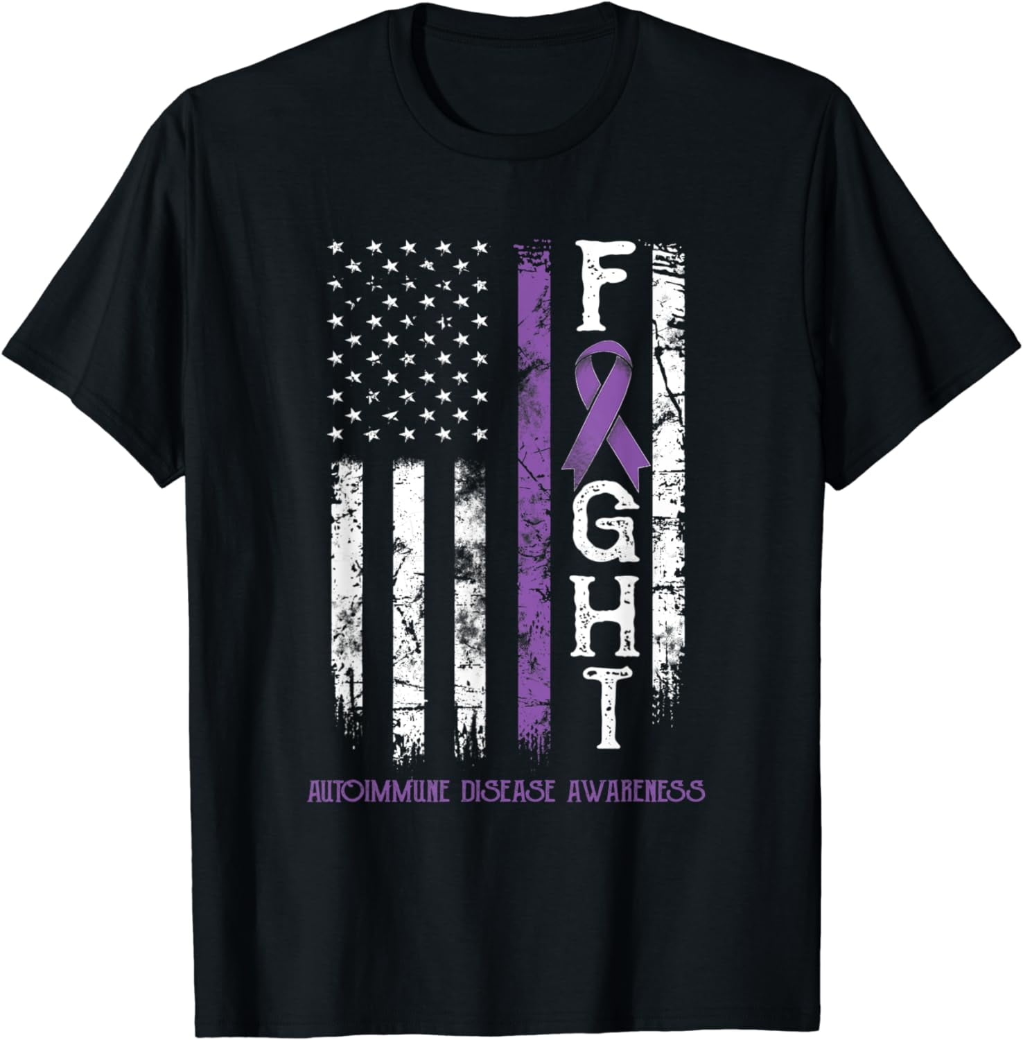 Autoimmune Disease Warrior US Flag T-Shirt - Walmart.com